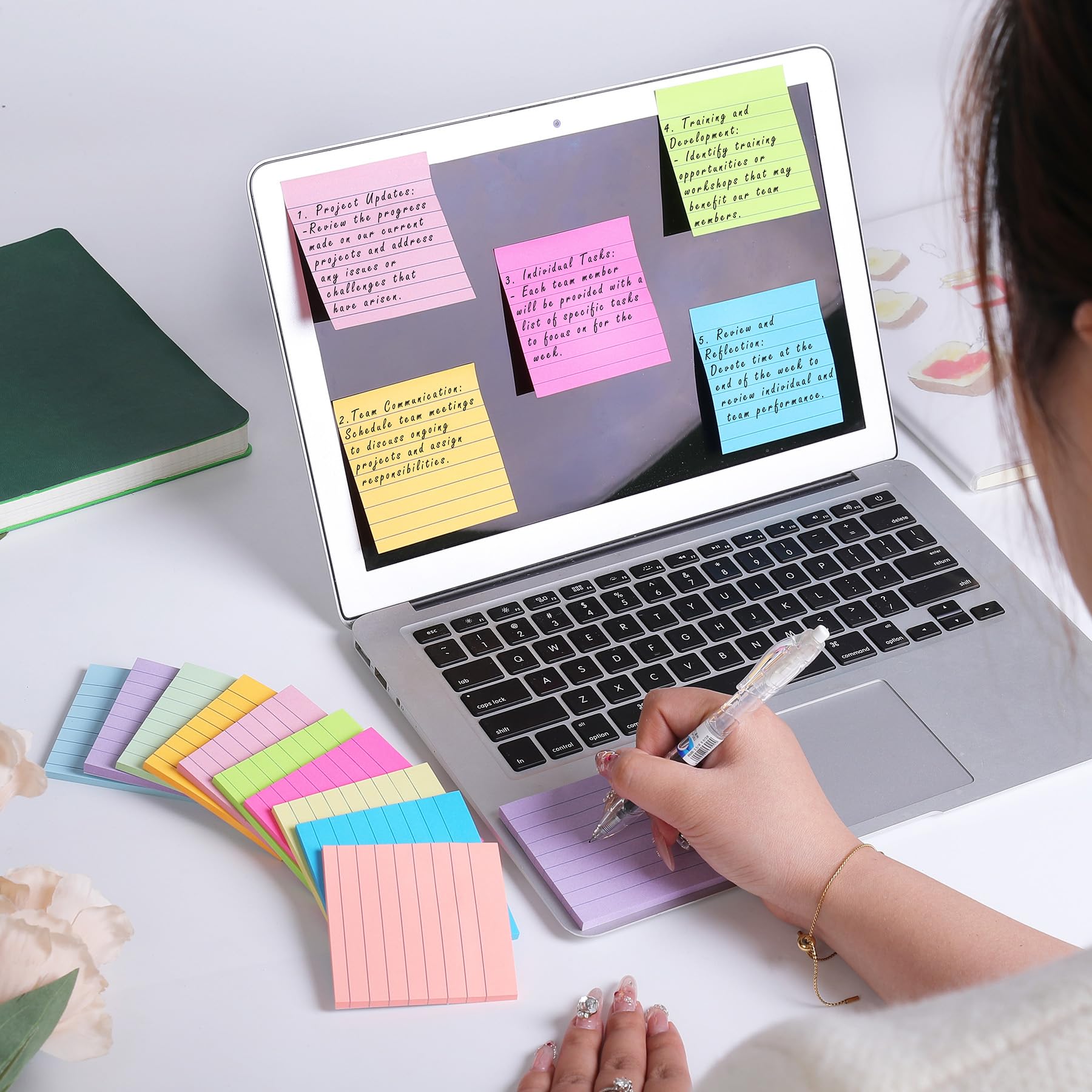 Snapklik.com : 24 Pack Lined Sticky Notes 3x3 In Post Ruled Stickies ...