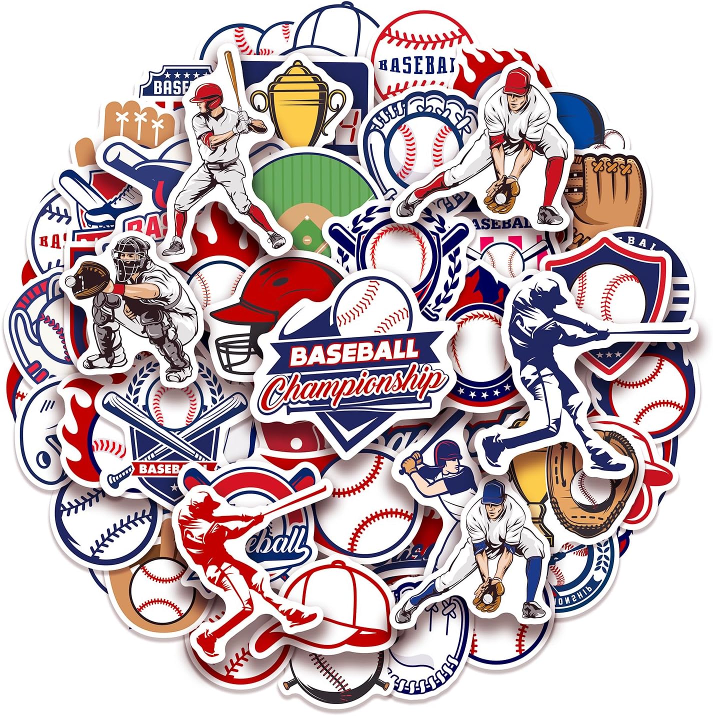 Amazon.com: 100 Pack Baseball Stickers, Baseball Party Favors, Birthday ...