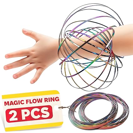 Amazon.com: 2 Pcs Flow Ring Spinner Ring Arm Toy - 5.1" Color ...