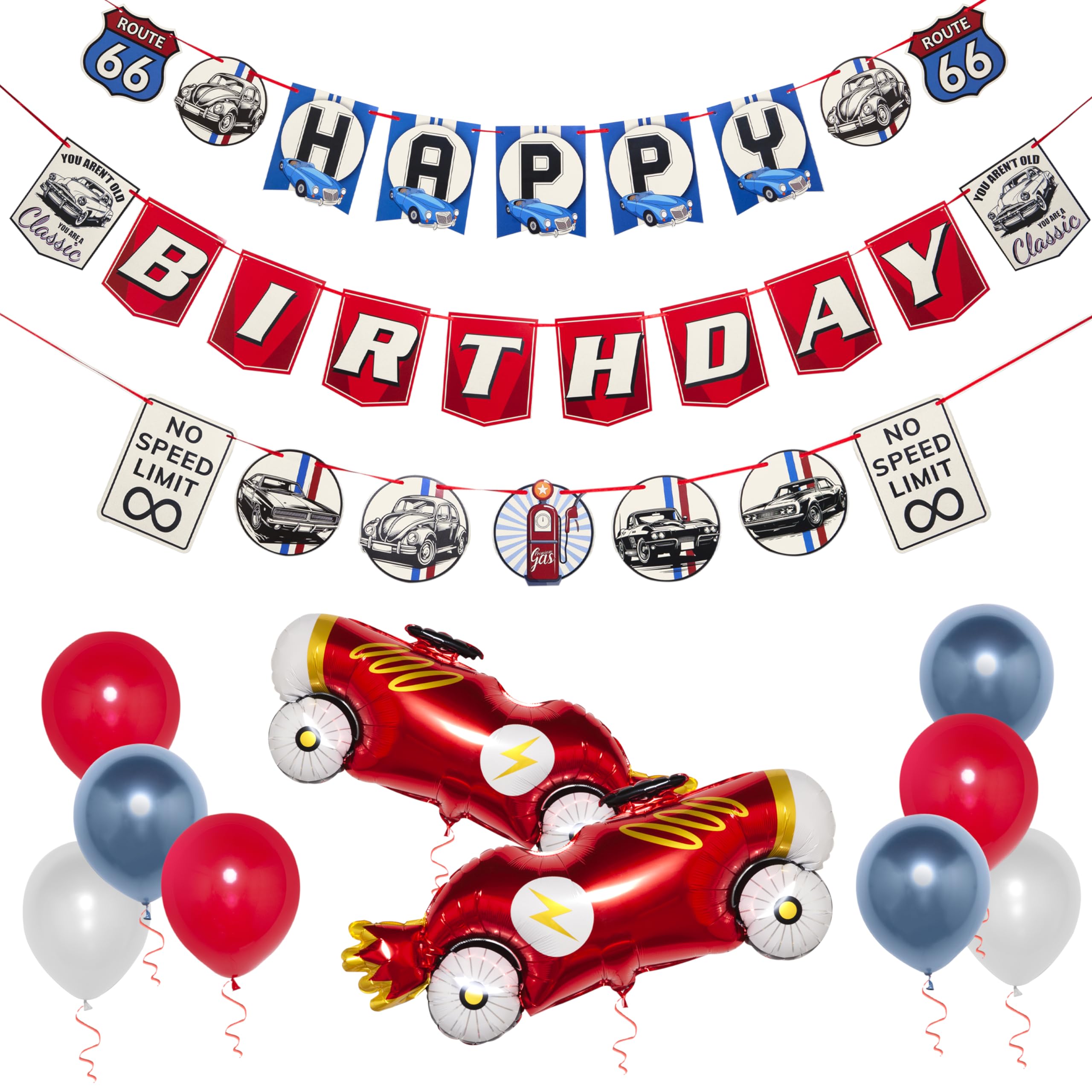 Amazon.com: Pirese Classic Car Birthday Decorations, Classic Car Party ...