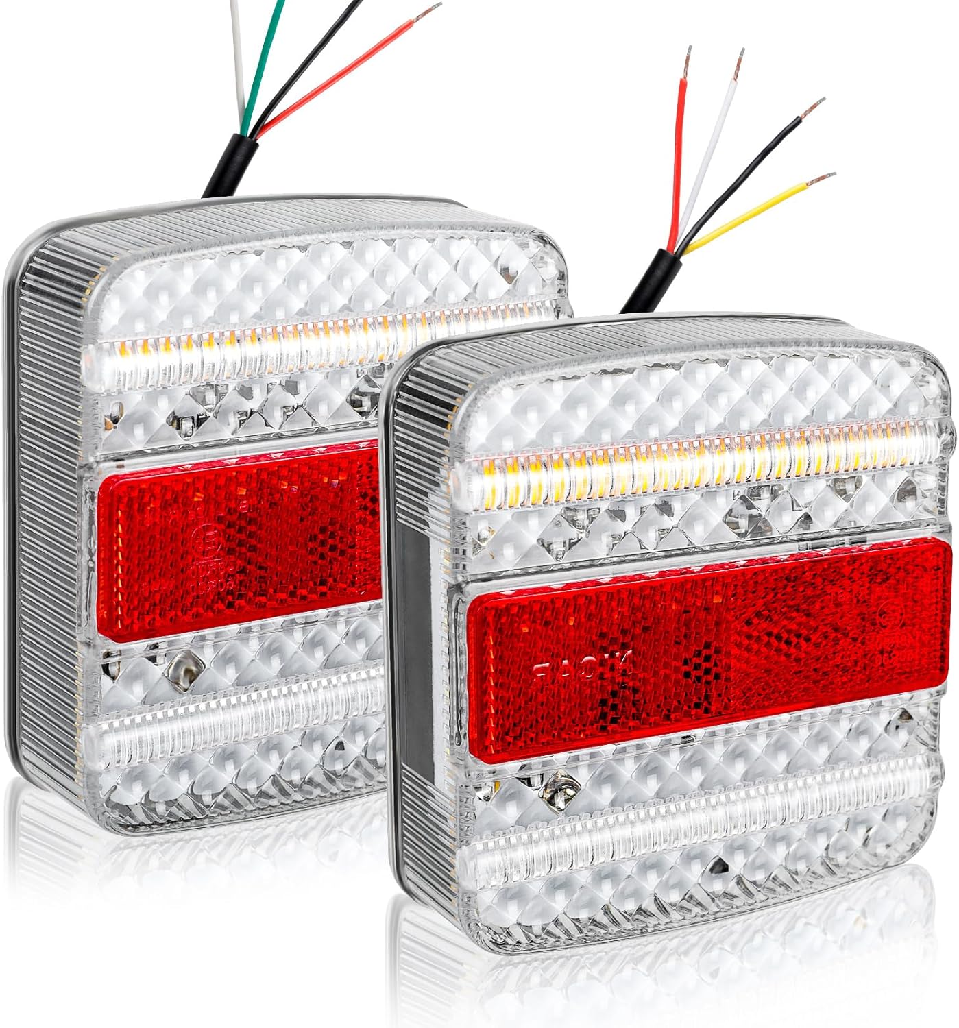 Amazon.com: WUSHIXAN 12/24 V 2 LED Trailer Tail Lights,Brake Position ...