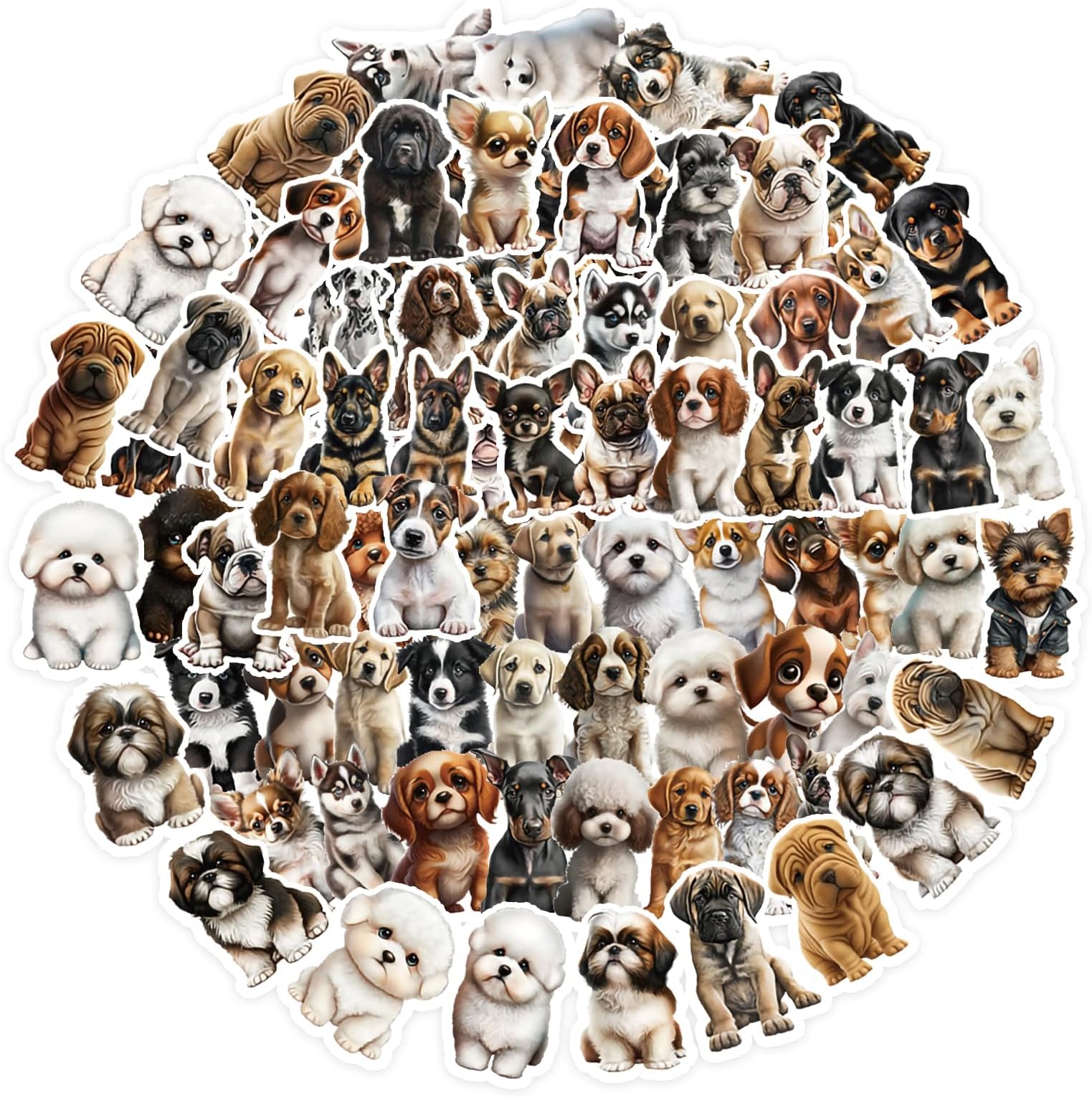 Amazon.com: 80pcs Cute Dog Stickers Pack for Water Bottle, Dog Gifts ...