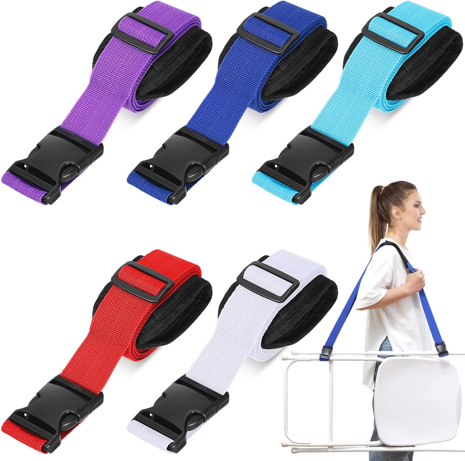 Amazon.com: Sanwuta 5 Pcs Carry Strap for Beach Folding Chair ...