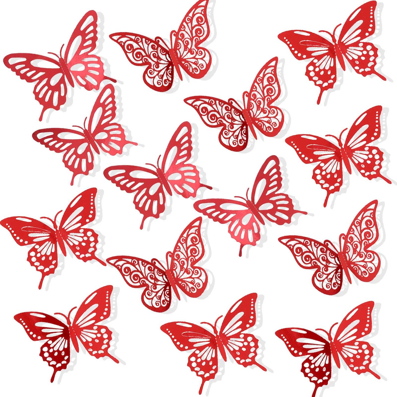 Amazon.com: 72Pcs 3D Butterfly Wall Decor 3 Sizes 3 Styles, Butterfly ...