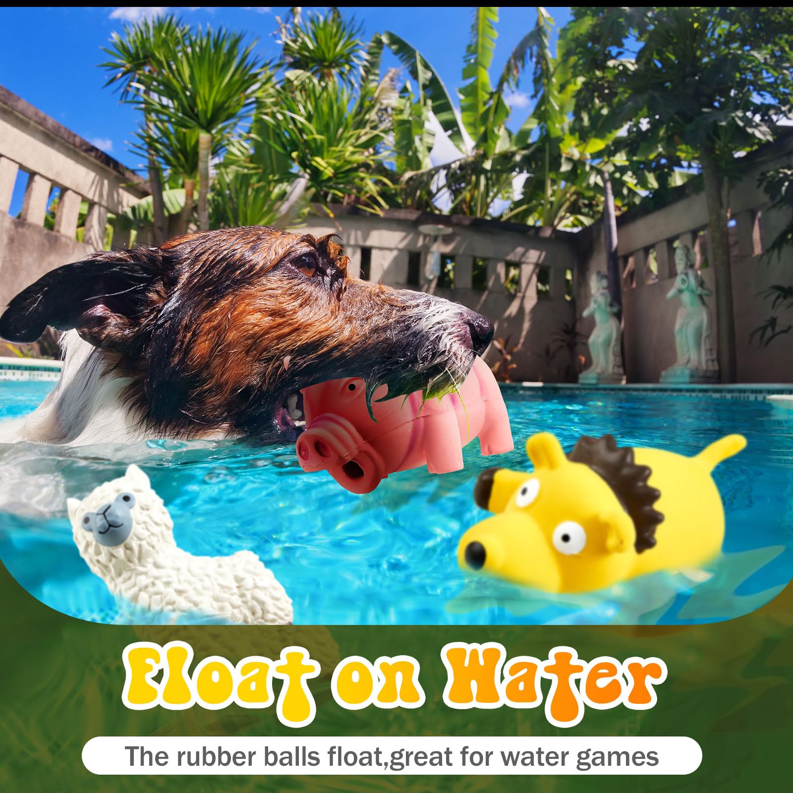 Liliful 9 Pcs Squeak Latex Dog Toys Soft Rubber Dog Chew Toy Grunting ...