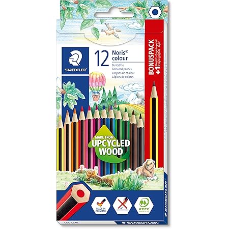 Staedtler matite colorate Noris confezione da 12 colori con mine anti ...