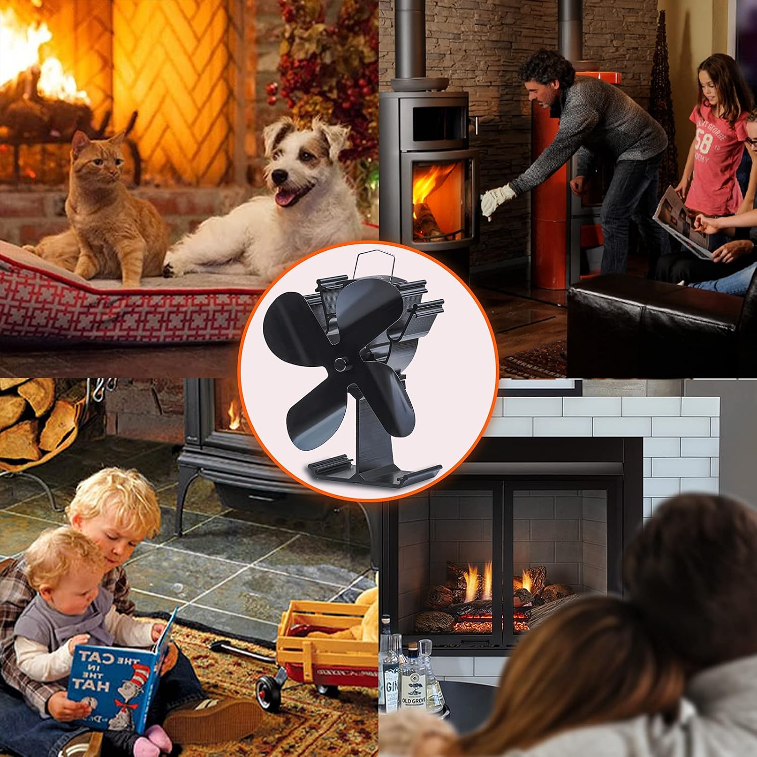 Wood Stove Fan Log Burner Fan Woodburner Fireplace Fan Fire Fan for ...