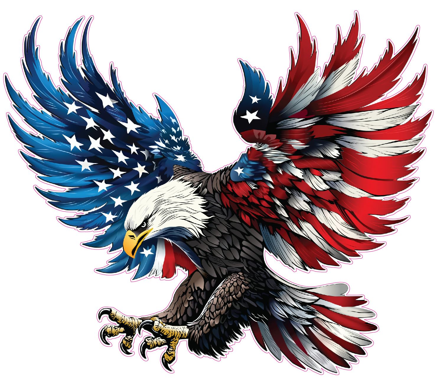 Amazon.com - Patriotic Bald Eagle American Flag Vinyl Decal Sticker ...