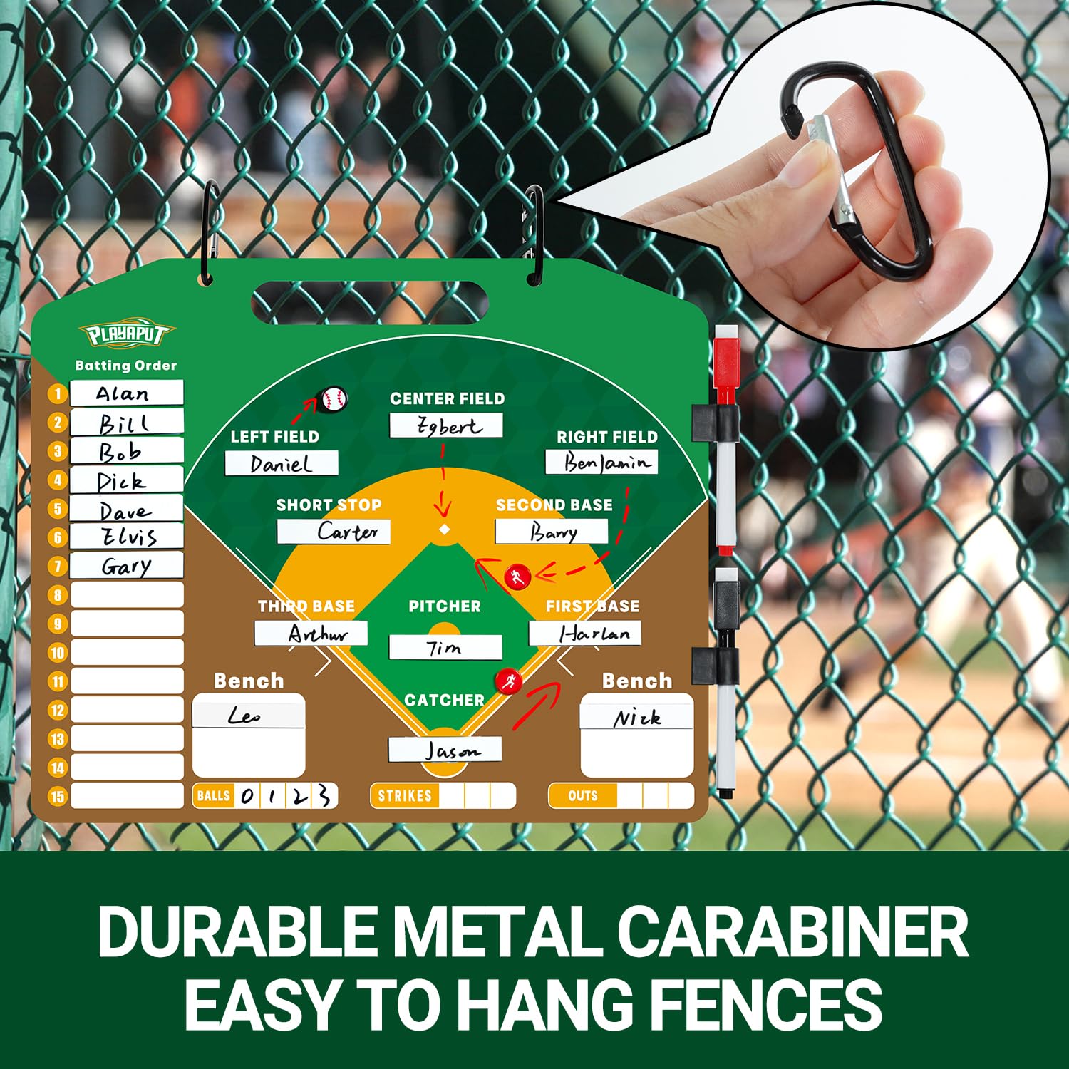 Snapklik.com : PLAYAPUT Magnetic Baseball Clipboard,Dry Erase Baseball ...