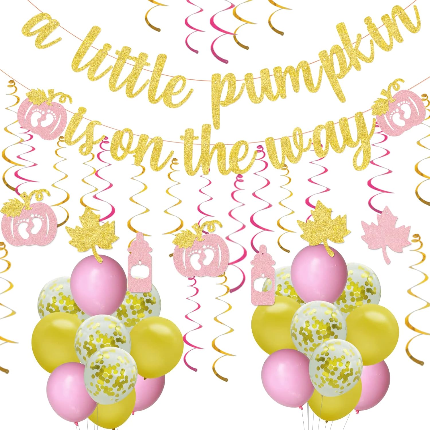 Amazon.com: Little Pumpkin Baby Shower Decorations for Girl A Little ...