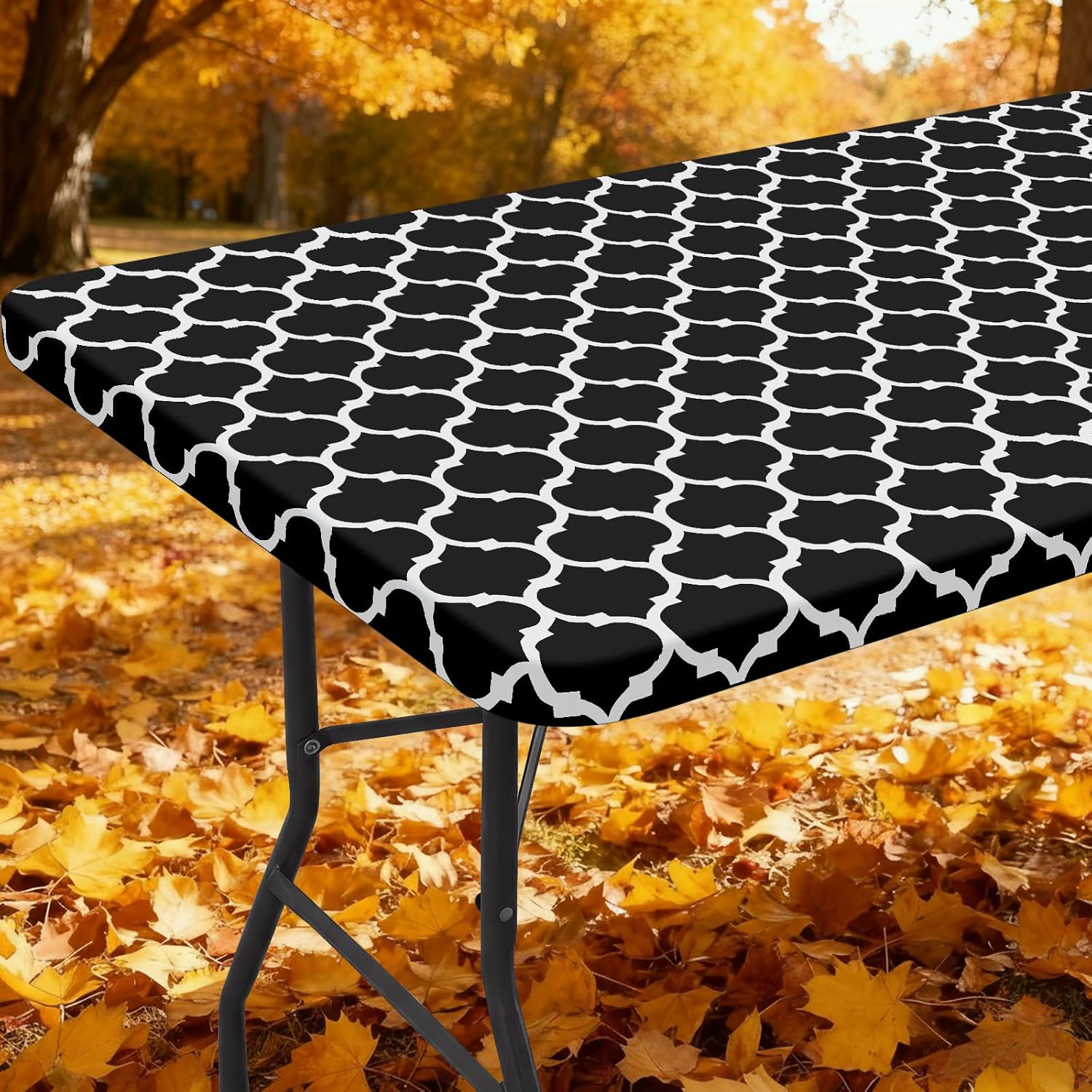 Amazon.com: Smiry Rectangle Picnic Table Cover, Waterproof Elastic ...