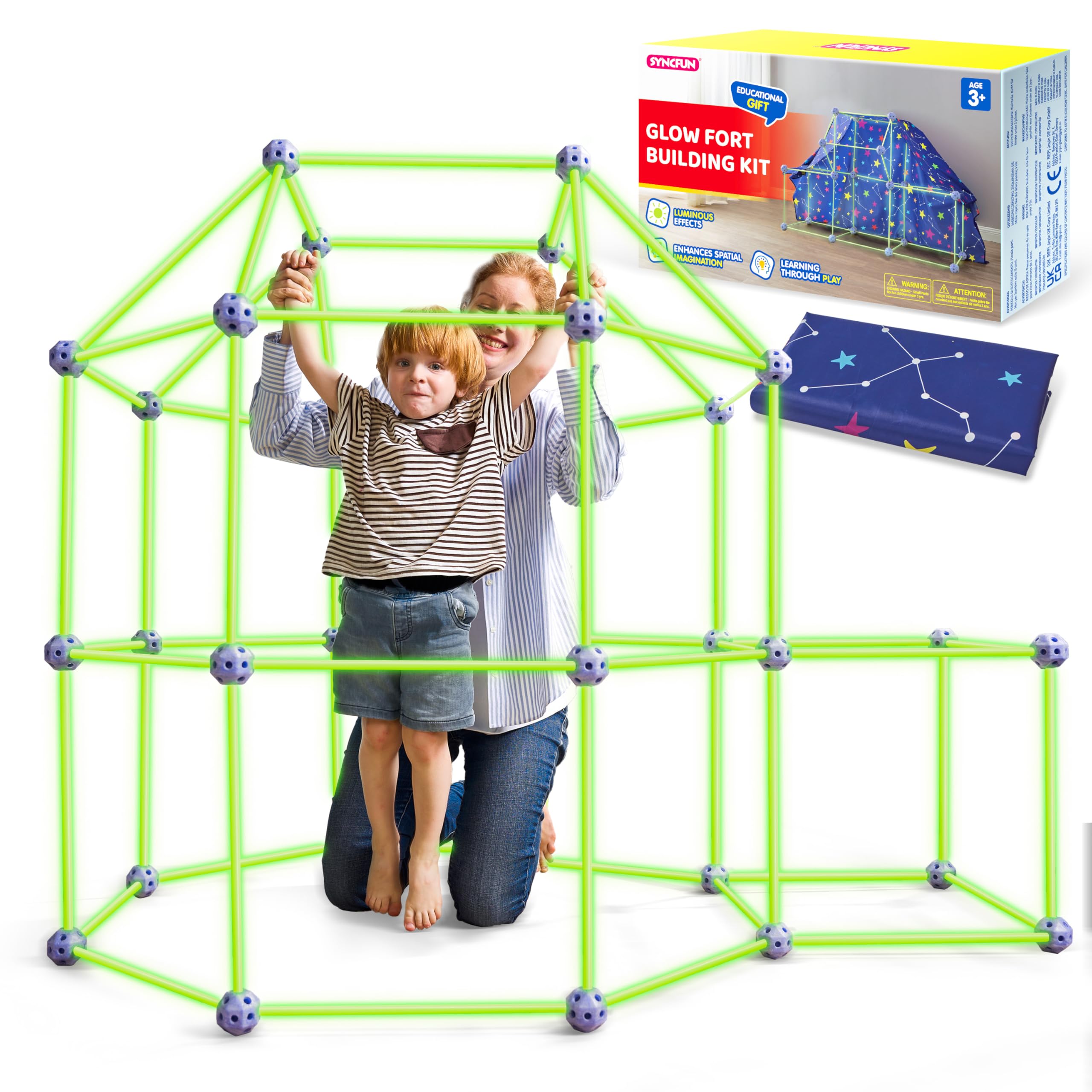 Snapklik.com : SYNCFUN Glow Fort Building Kit Indoor Outdoor For Kids ...