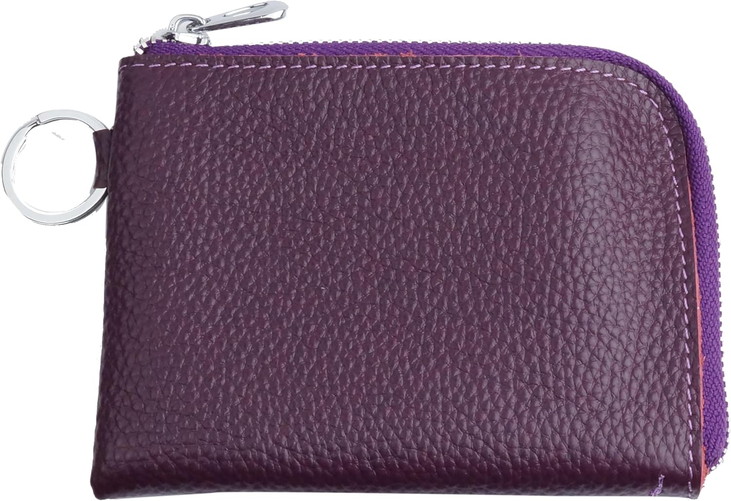 Amazon | [KOYOKOMA] 財布 ミニ財布 PUレザー L字 キーリング付き シンプル おしゃれ コンパクト ファスナー 軽い 軽量 スリム 薄型 （パープル） | 財布
