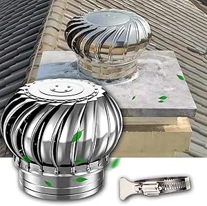 Amazon.com: Fan Cap Wind Turbine 6in, Roof Wind, Stainless Steel Turbine Ventilator Vents 150(mm ...