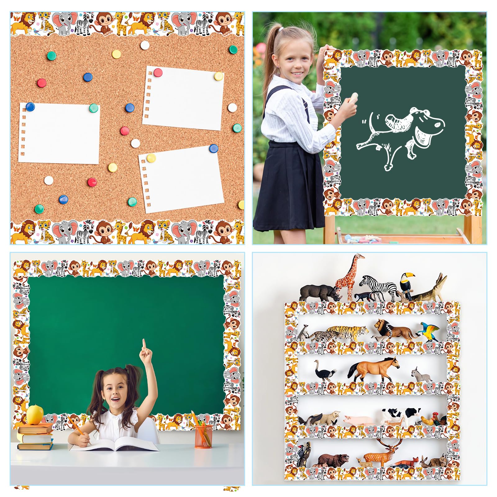 Snapklik.com : Jungle Animals Bulletin Board Border, 65.6Ft Cute Animal ...