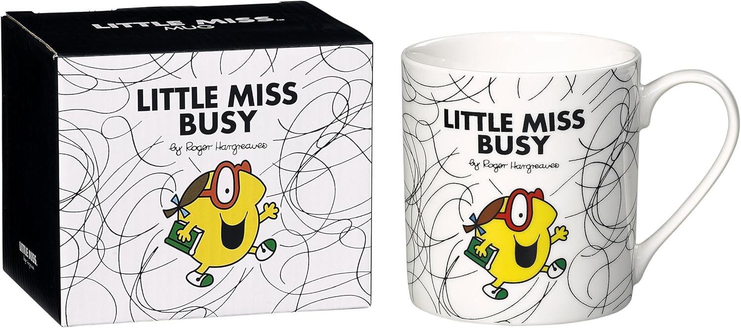 Amazon.com | Mr. Men Little Miss AMRM378 Little Miss Busy Mug, White ...