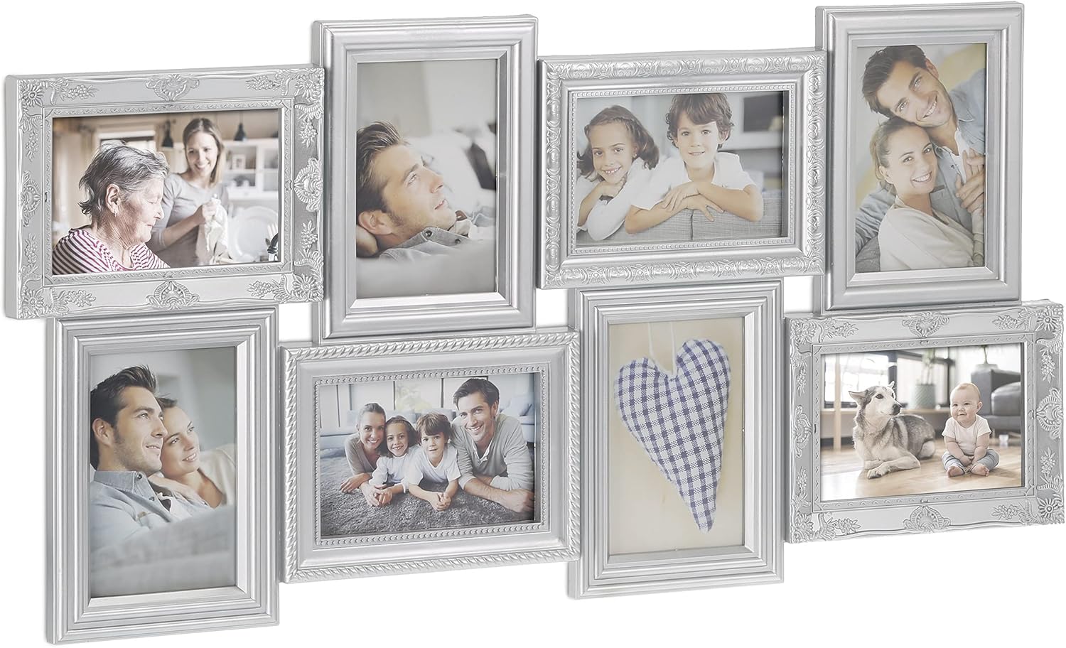 Relaxdays Cornice Multifoto 8 Foto, Espositore Collage da Parete, 10x15 ...