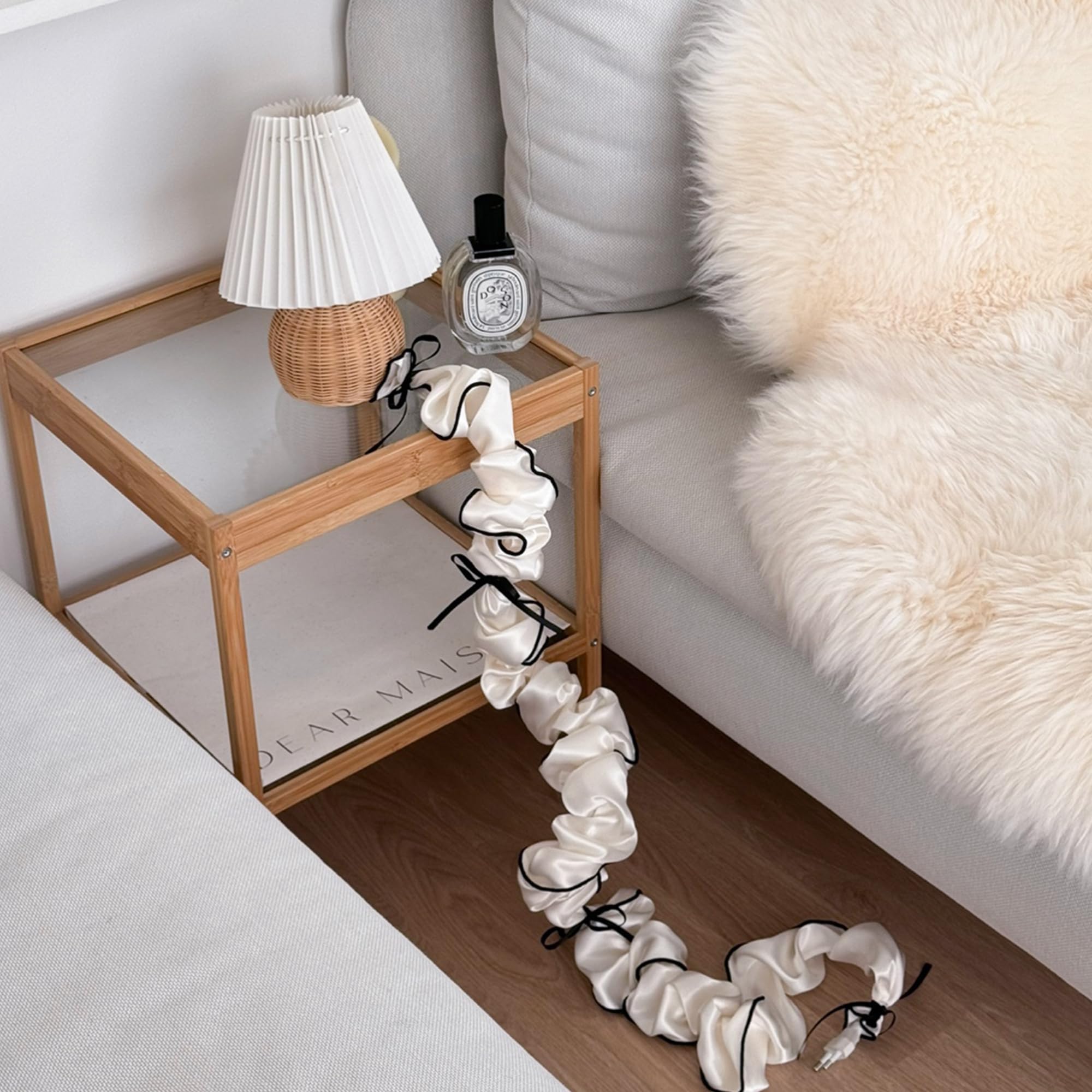 Cord & Chain Cover, 6.5 feet, 2 Pack Silk-Type Fabric, Hook-and-Loop ...