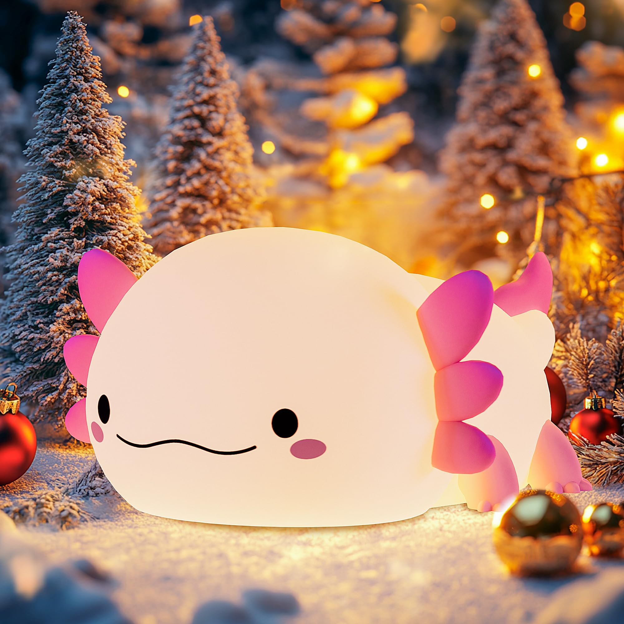 Axolotl Night Light, Cute Silicone Nursery Axolotl Lamp for Kids ...