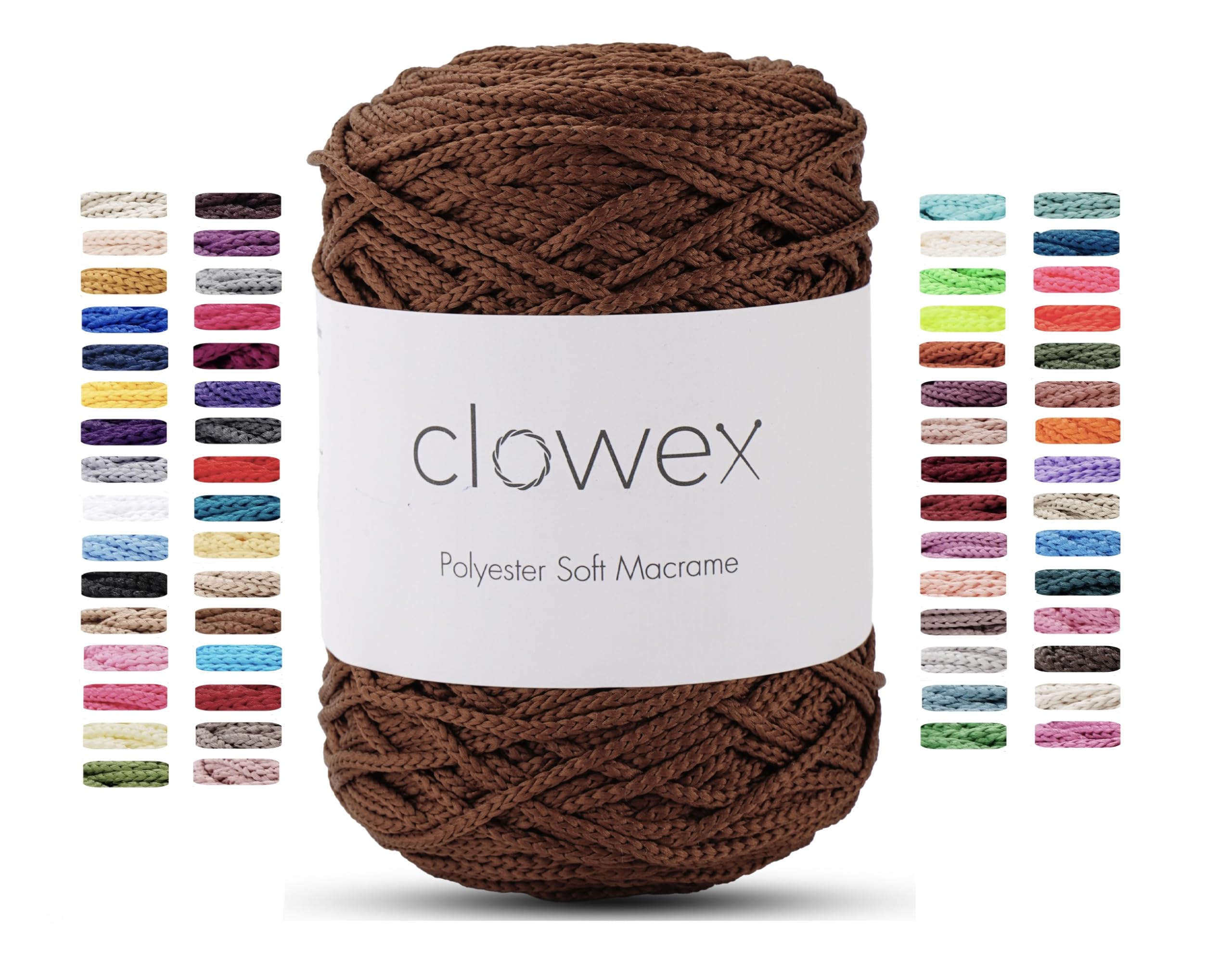 Amazon.com: Clowex Polyester Soft Macrame Cord 2.5-3mm, 191 Yards x 1/9 ...