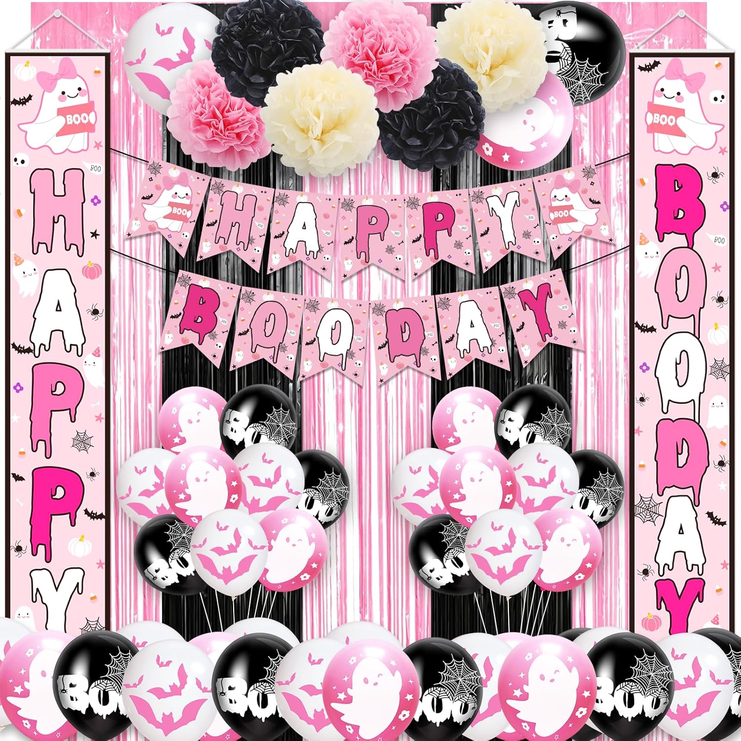 Amazon.com: Happy Boo Day Party Decorations Happy Boo Day Door Banner ...