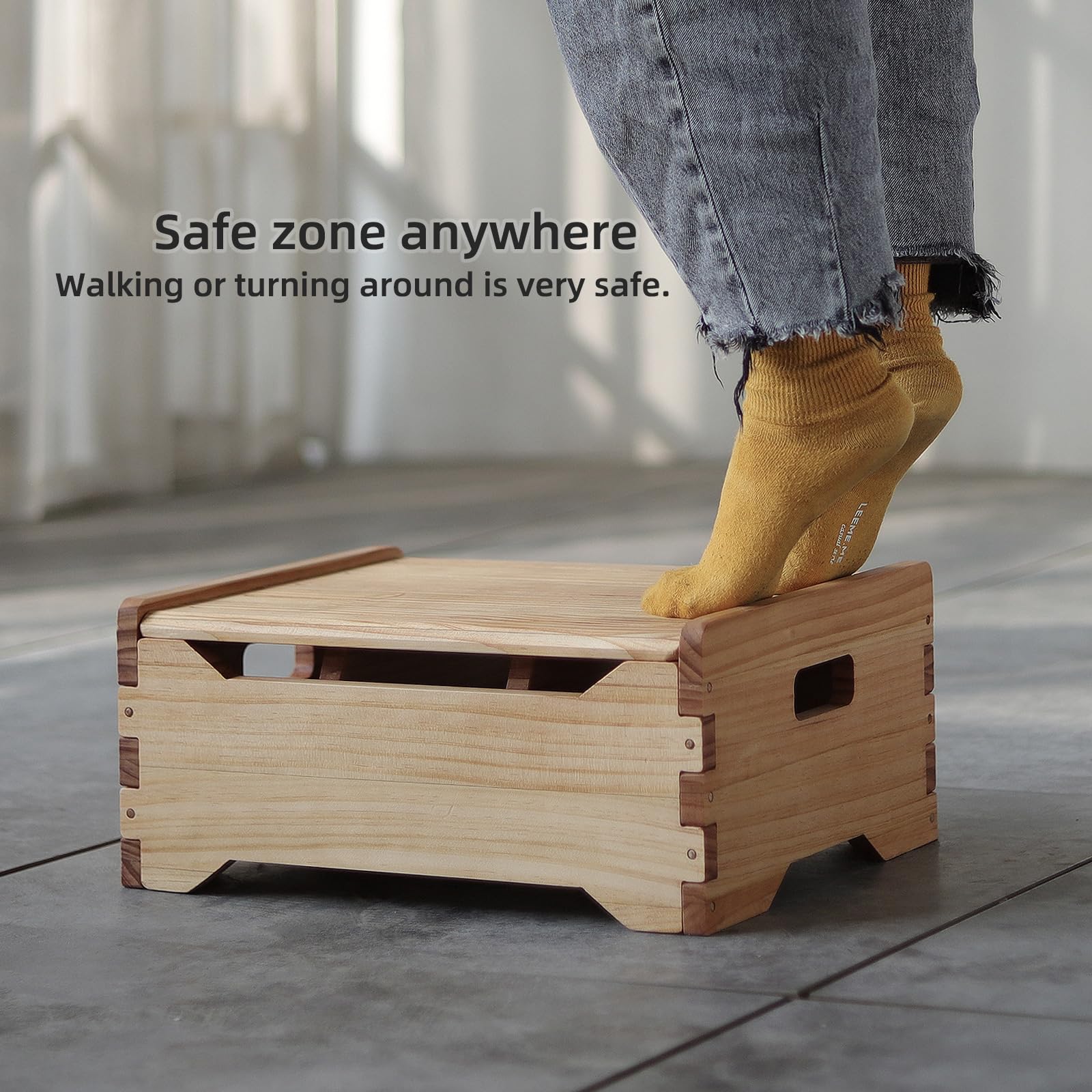 unununu Wooden Step Stool for Adults Kids,Heavy Duty Sturdy Solid Wood ...