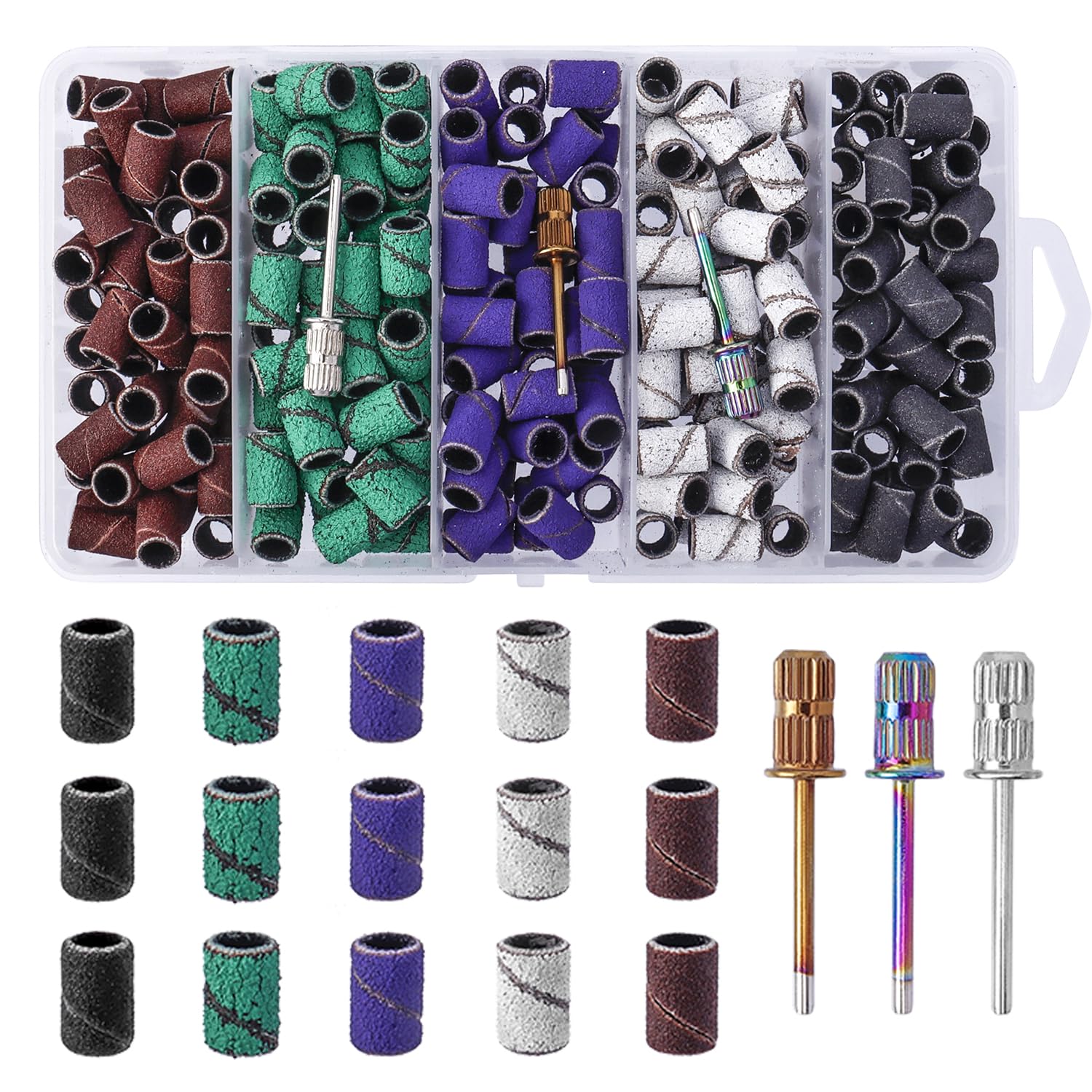 Nail Sanding Bands for Nail Drill, Bestgle 250Pcs Coarse Fine Sanding ...