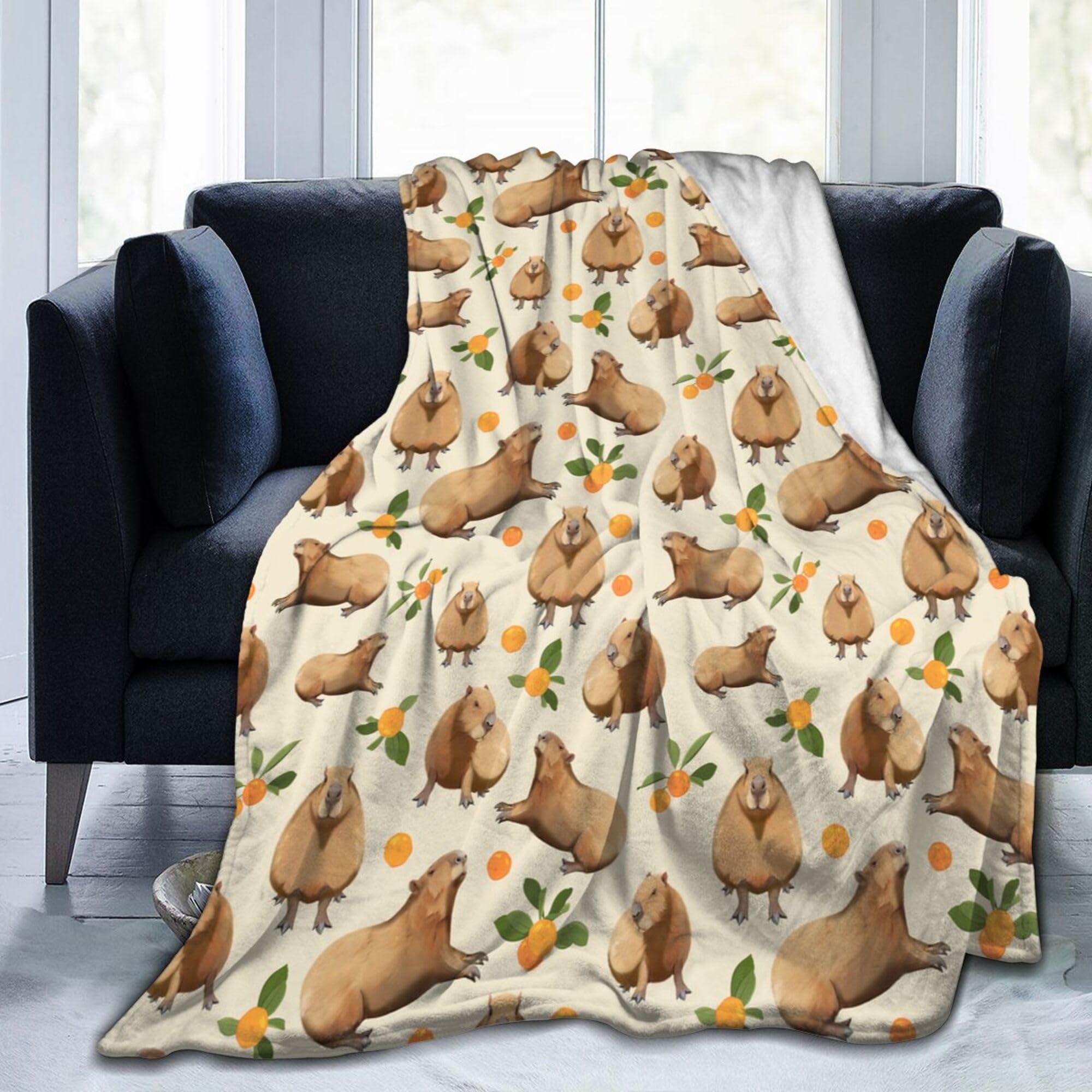 Amazon.com: Carwayii Capybara Blanket Throw Blanket Capybara Gift for ...
