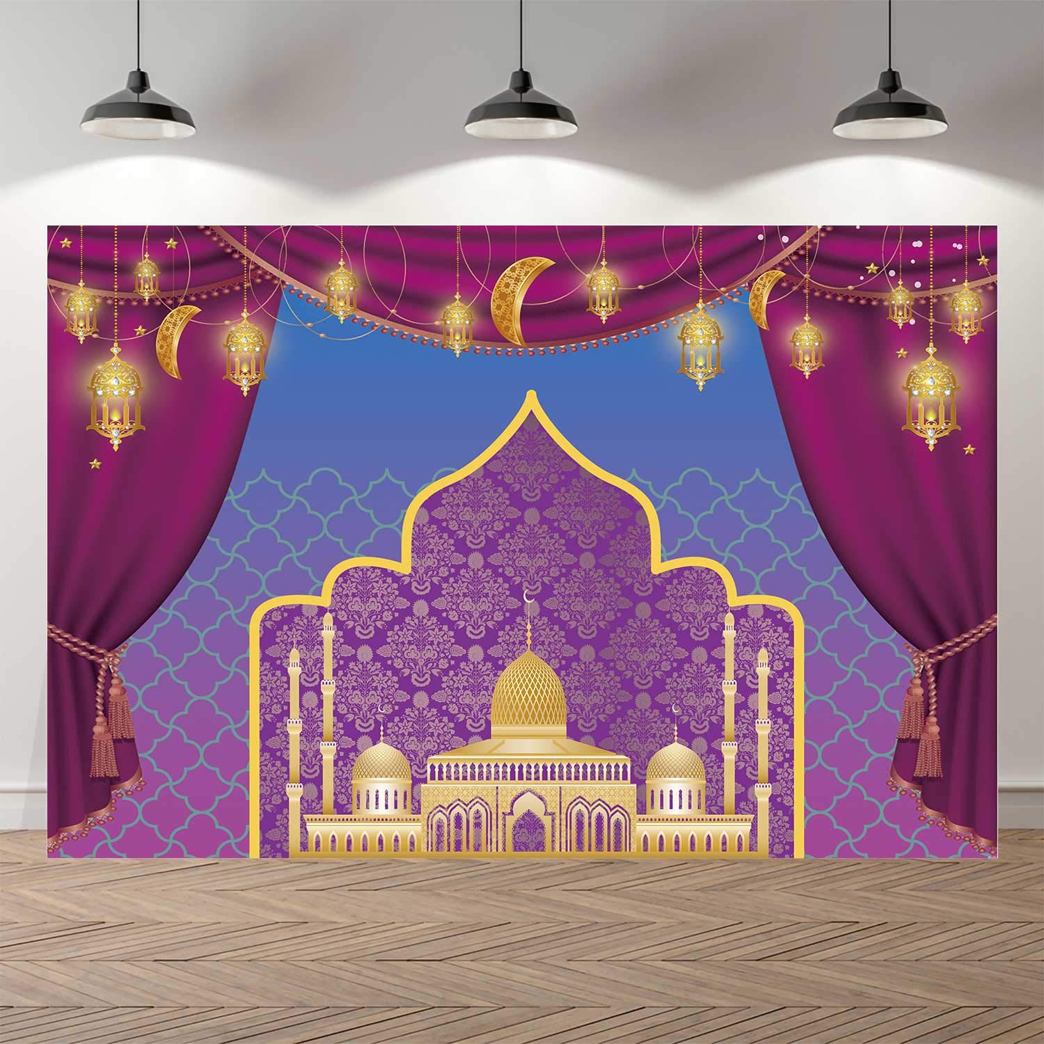 Buy SeekPro 6x4ft Vinyl Purple Princess Birthday Backdrop Aladdin's ...