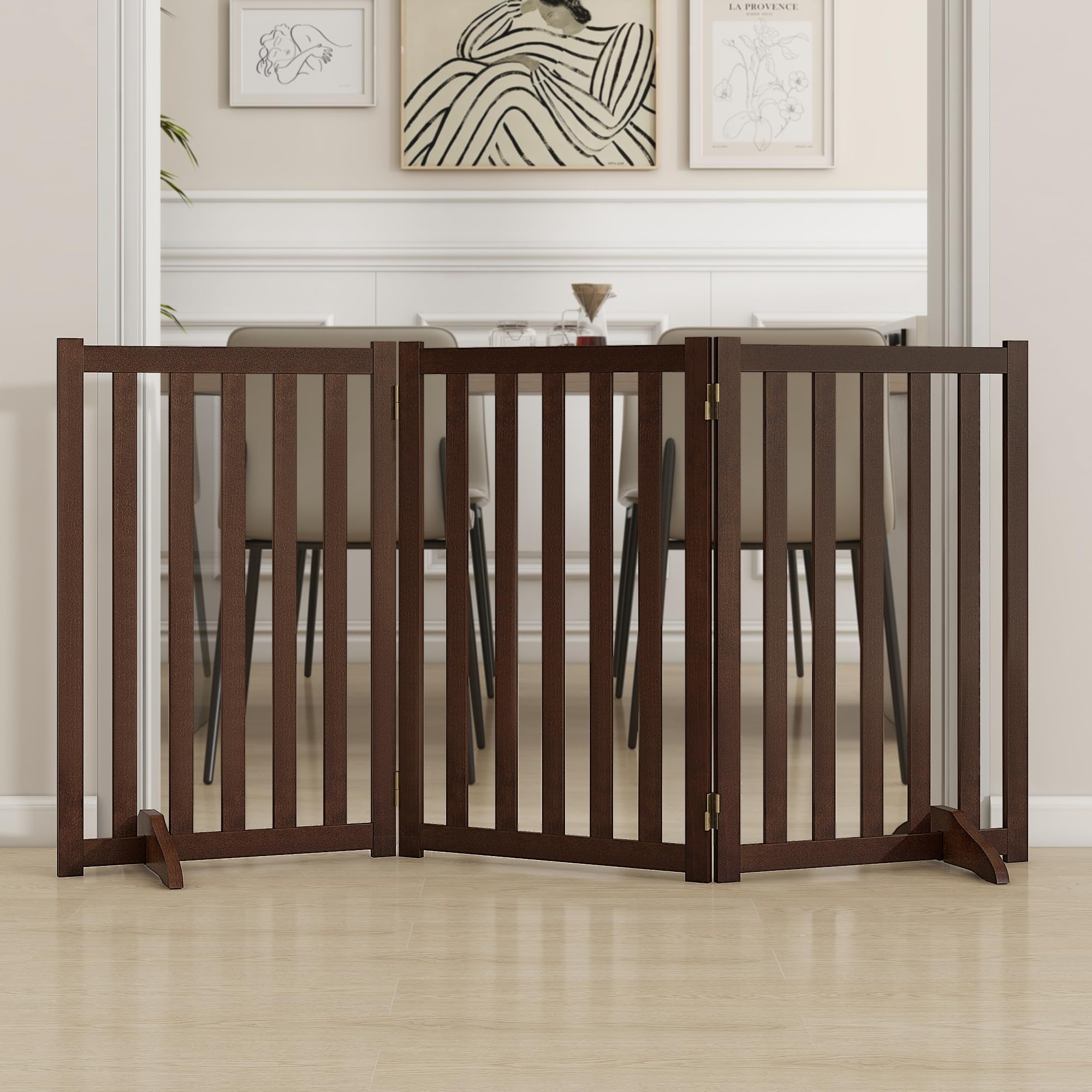 Amazon.com: 30" Height Tall Freestanding Pet Gate, Solid Wood Folding ...