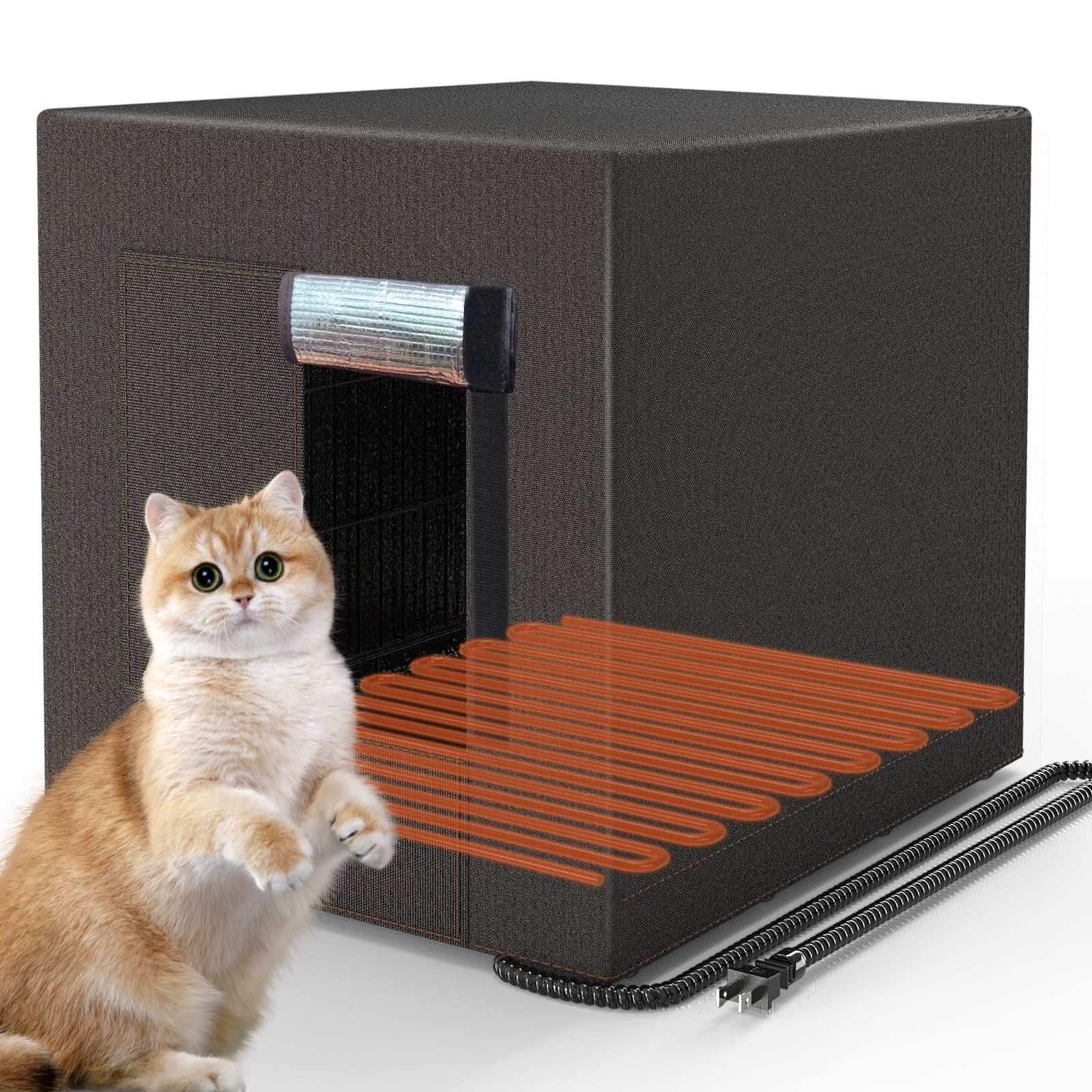 Amazon.com : MODESLAB Heated Cat House for Outside, Insulated Outdoor ...