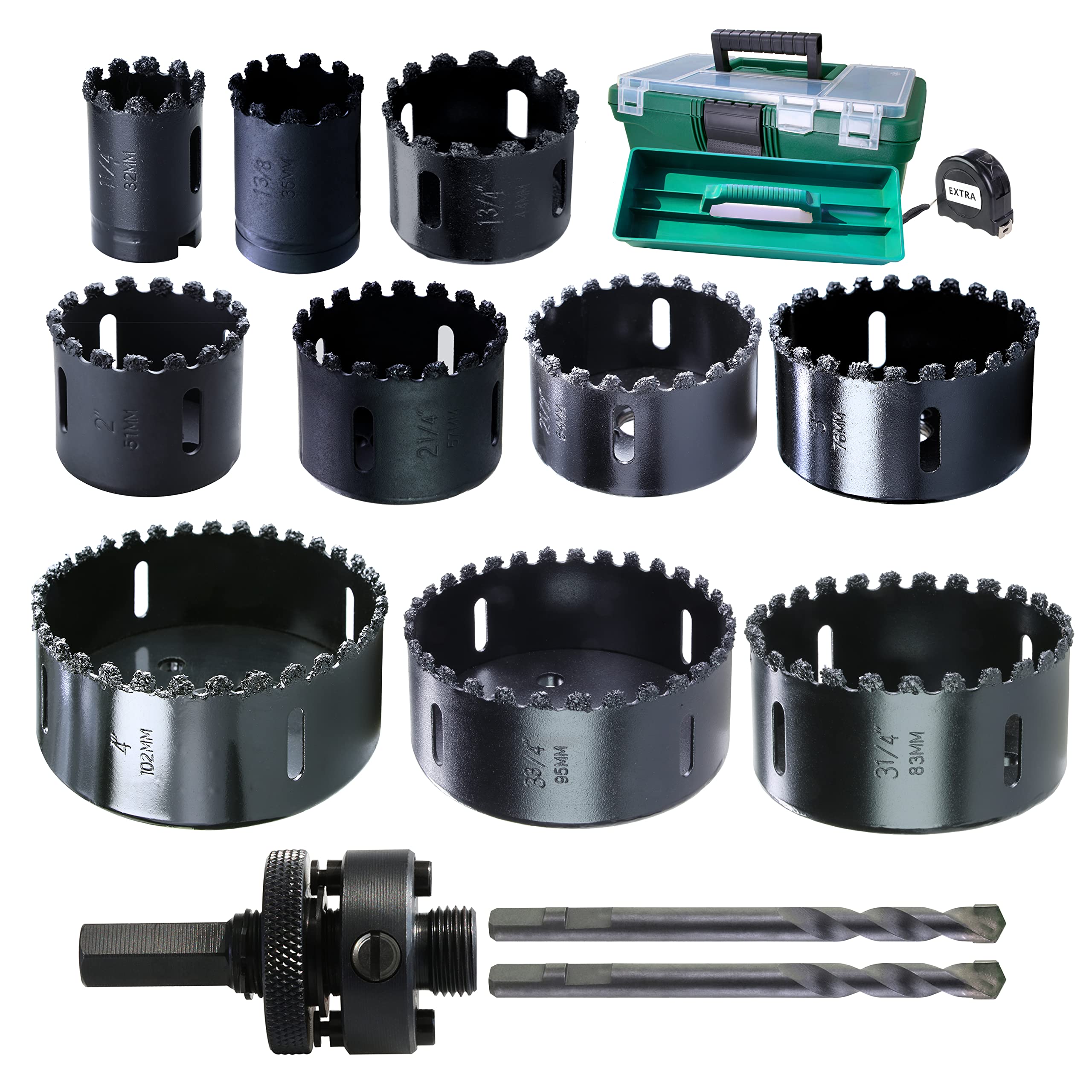 Buy 1 1 4 To 4 Inch 10Pcs Carbide Grit Hole Saws Kit 1 1 2 Inch