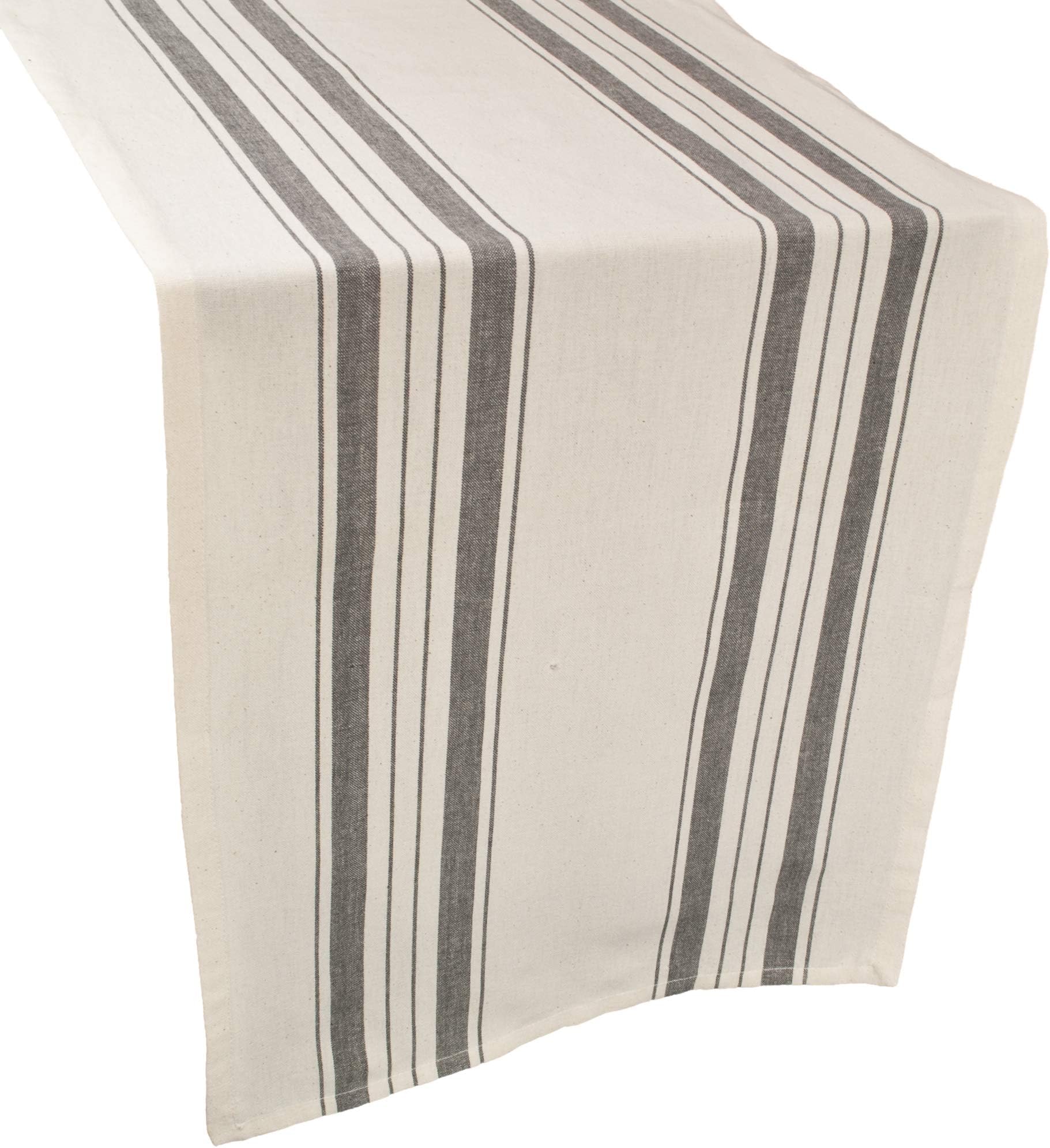 Amazon.com: Gray Beige Stripped Farmhouse Cotton Table Runner, Dresser ...