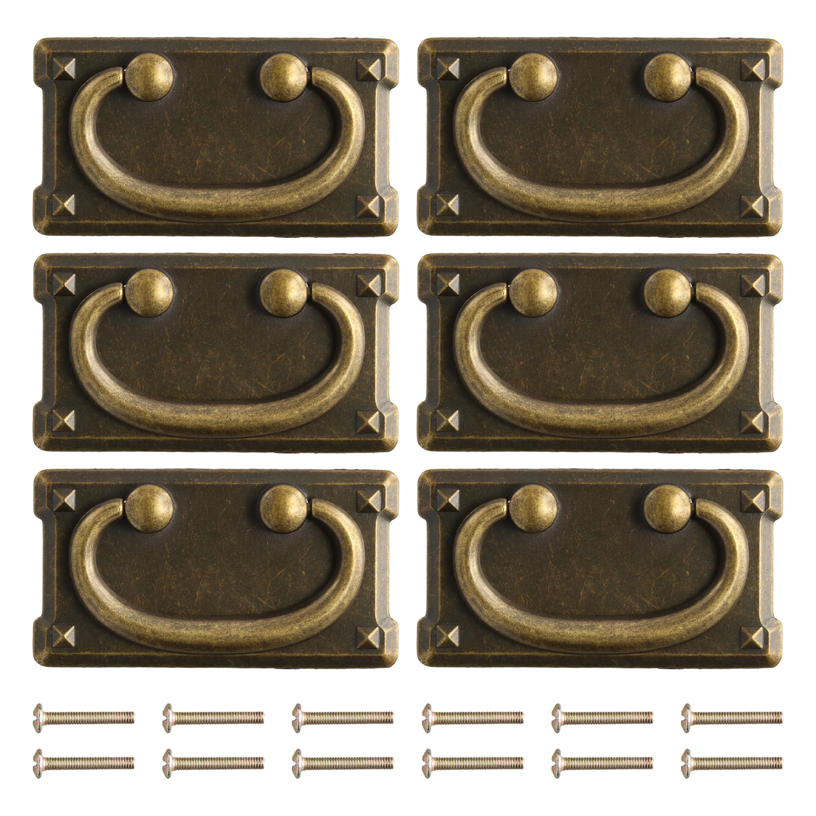 Koorium Vintage Drawer Handles, 6PCS Antique Coffee Brass Drawer ...