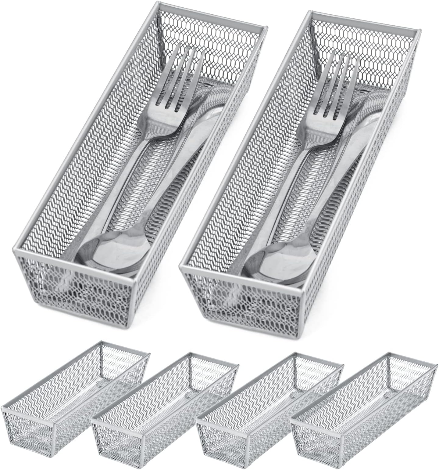 Amazon.com: Honey-Can-Do KCH-02158 Steel Mesh Drawer Organizer, Silver ...