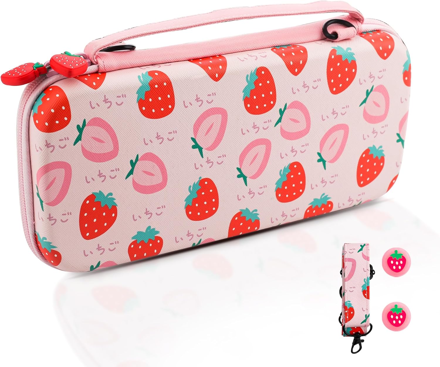 Amazon.com: HYPERCASE Pink Strawberry Carrying Case for Nintendo Switch ...