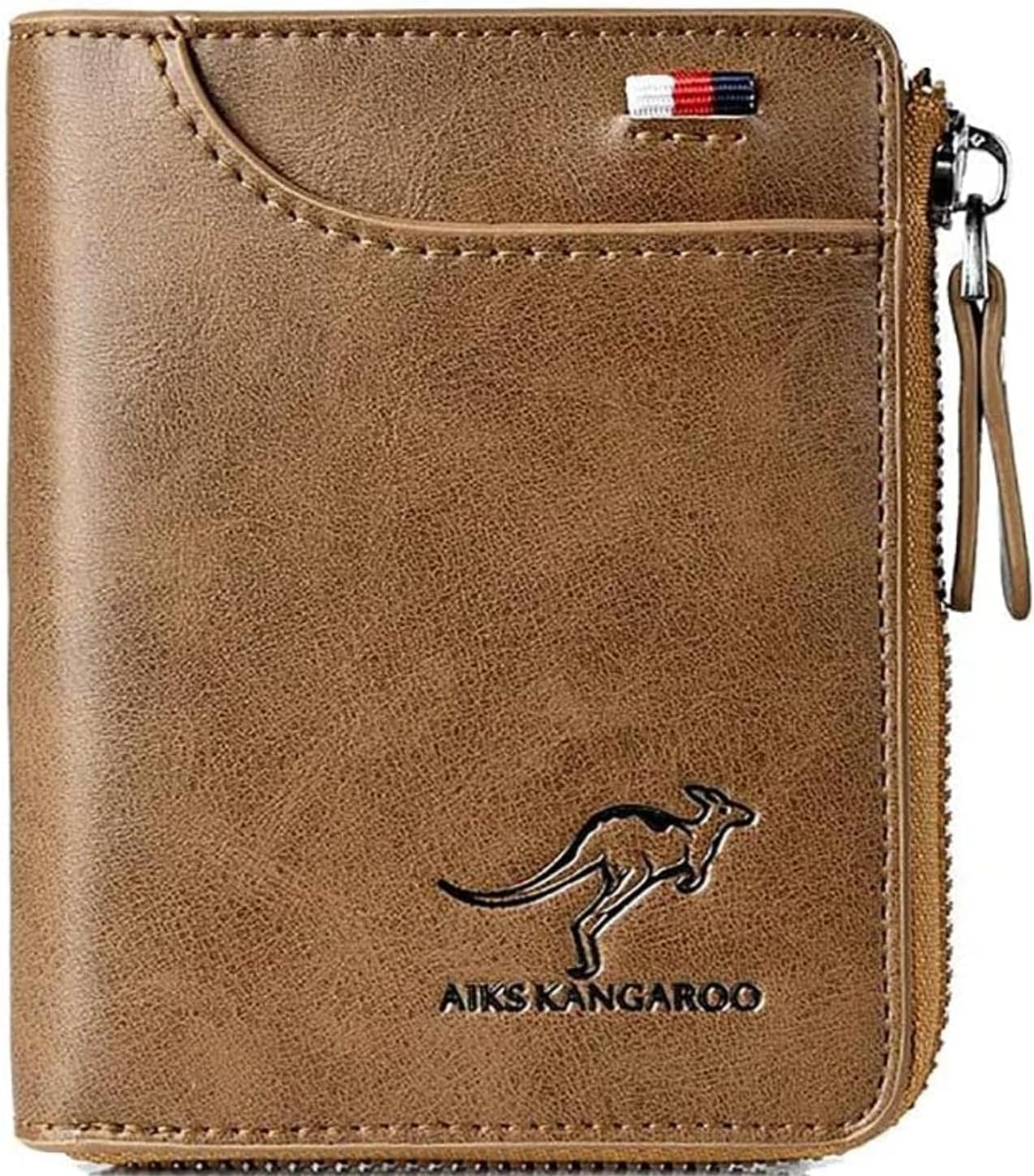 Amazon.com: RFID Leather Aiks Men's wallet (Khaki) : Clothing, Shoes ...