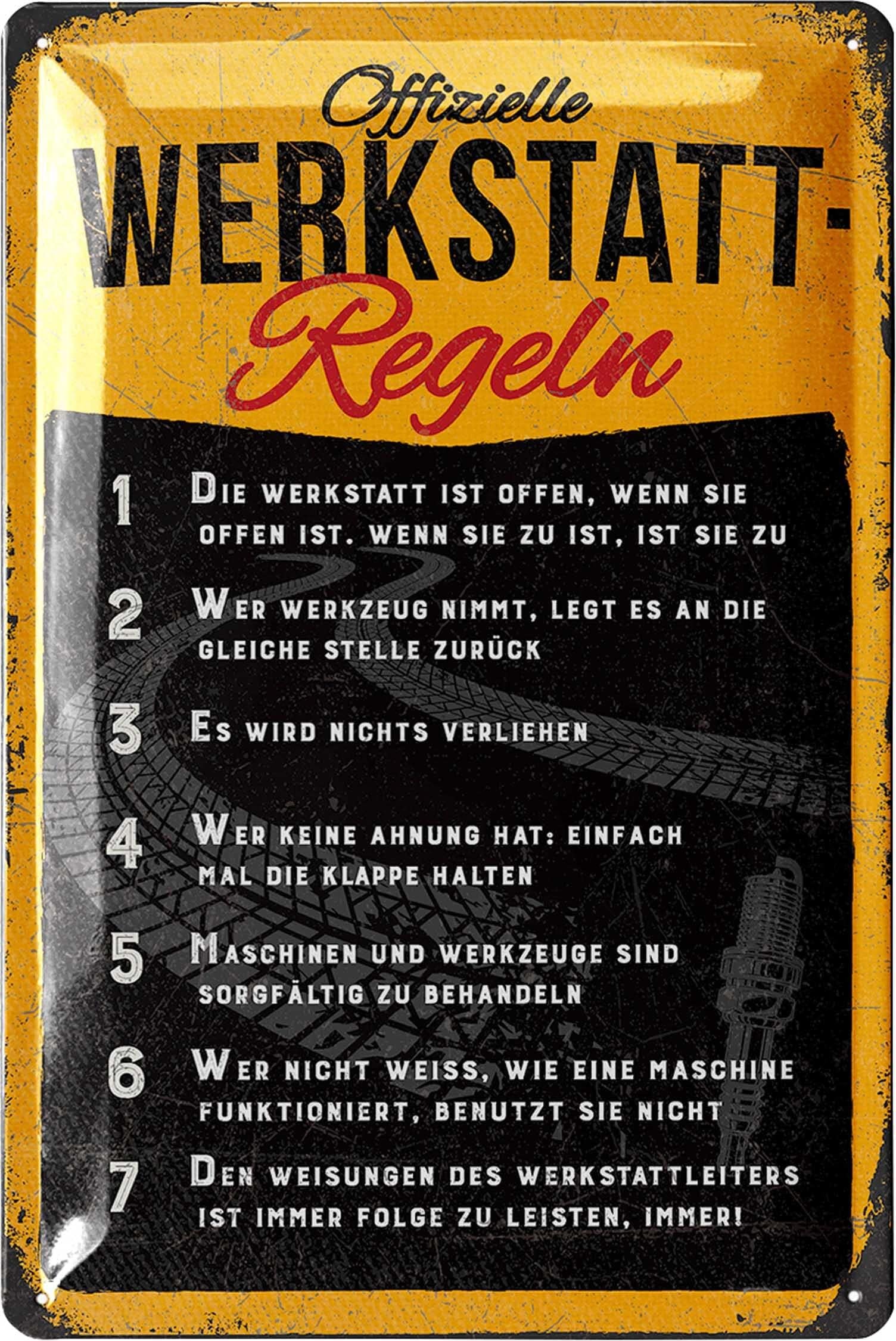 Amazon.de: LANOLU Retro Blechschild Werkstatt Schild - lustige ...