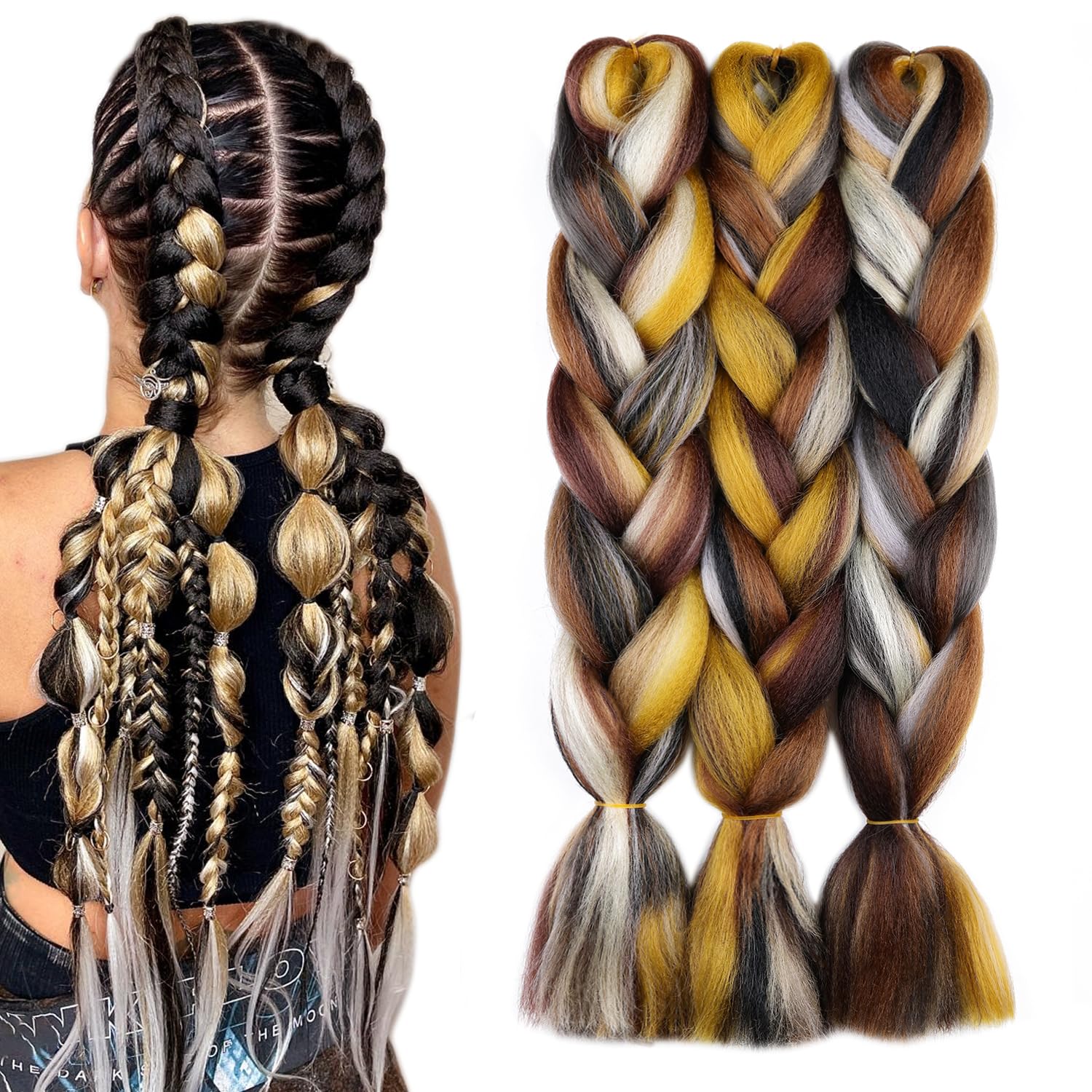 Amazon.com : Maysa Jumbo Braiding Hair Extensions Multi Colour Braiding ...