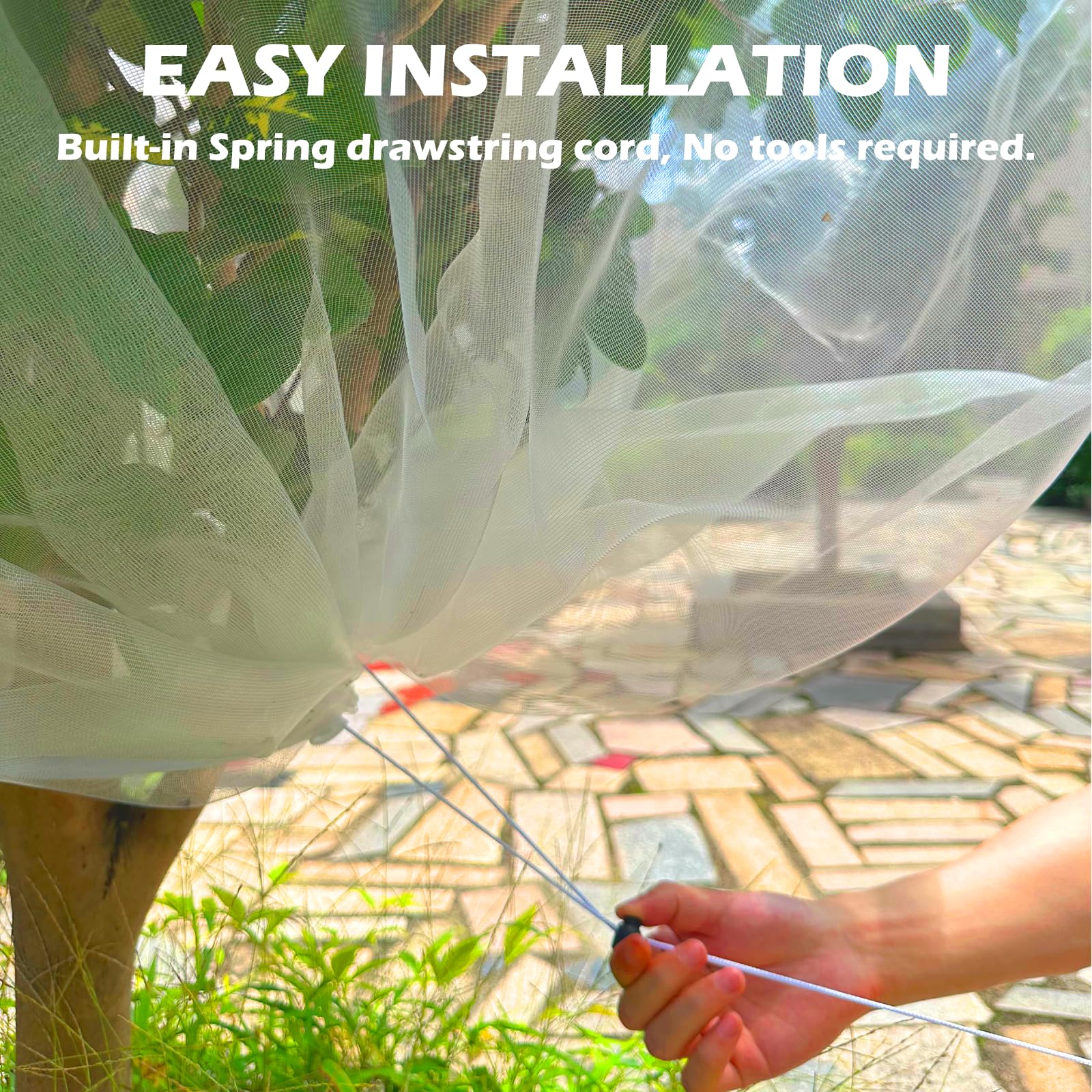 7.9x9.5ft Large Garden Netting Fruit Tree Netting Garden Insect Tree Cover with Drawstring ...