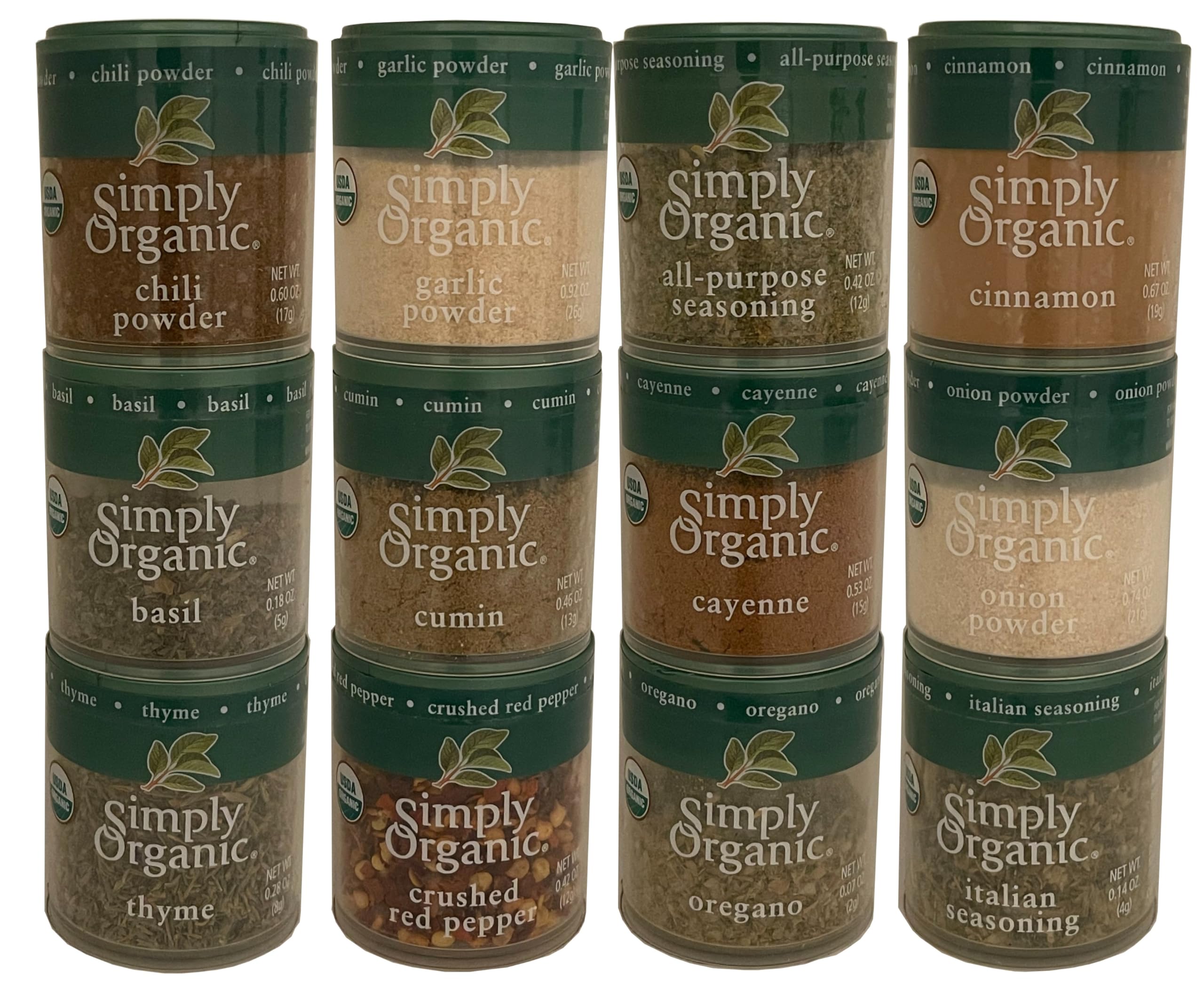 Amazon.com : Simply Organic Mini Spices Gift Set (12 FLAVORS)-by AUUOO ...