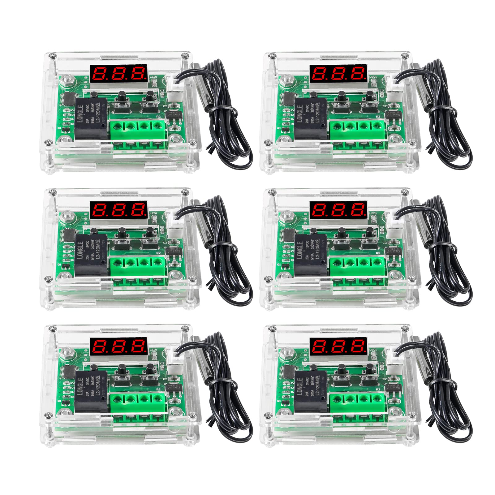 Amazon.com: 6pcs W1209 12V DC Digital Temperature Controller Board with ...