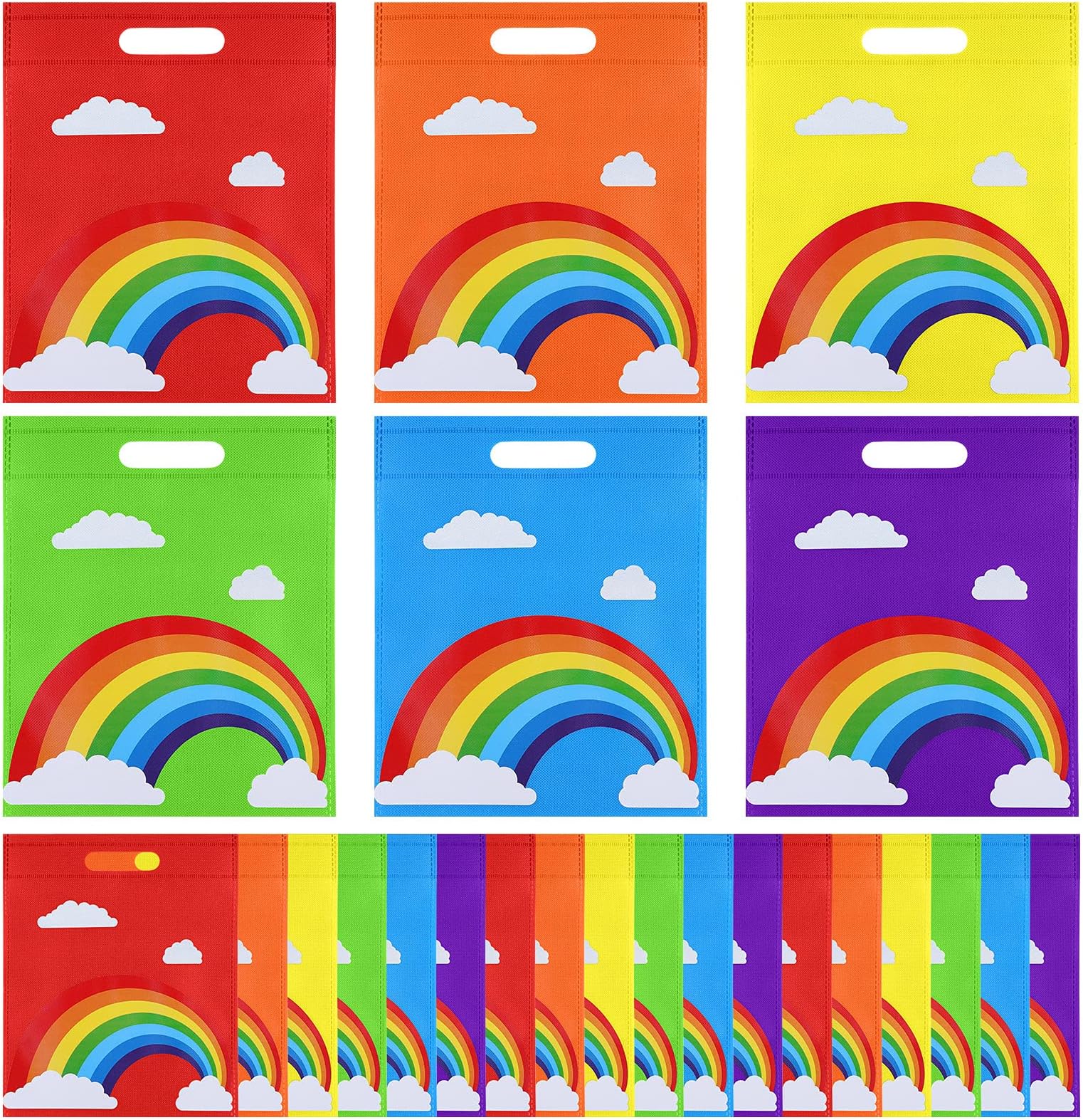 Amazon.com: Future Life 24 pcs Rainbow Party Favor Paper Bags, 5.2 * 3. ...