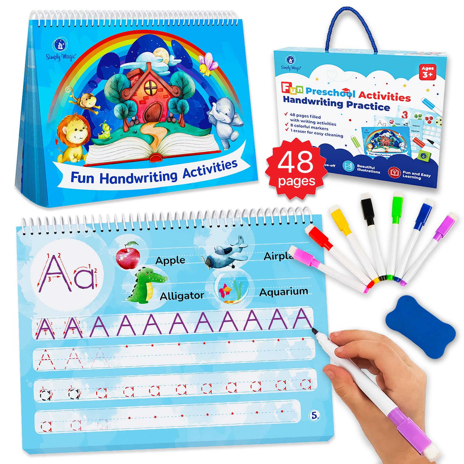 Simply magic 48 PGS Handwriting Book for Kids, Tracing Book for Kids ...