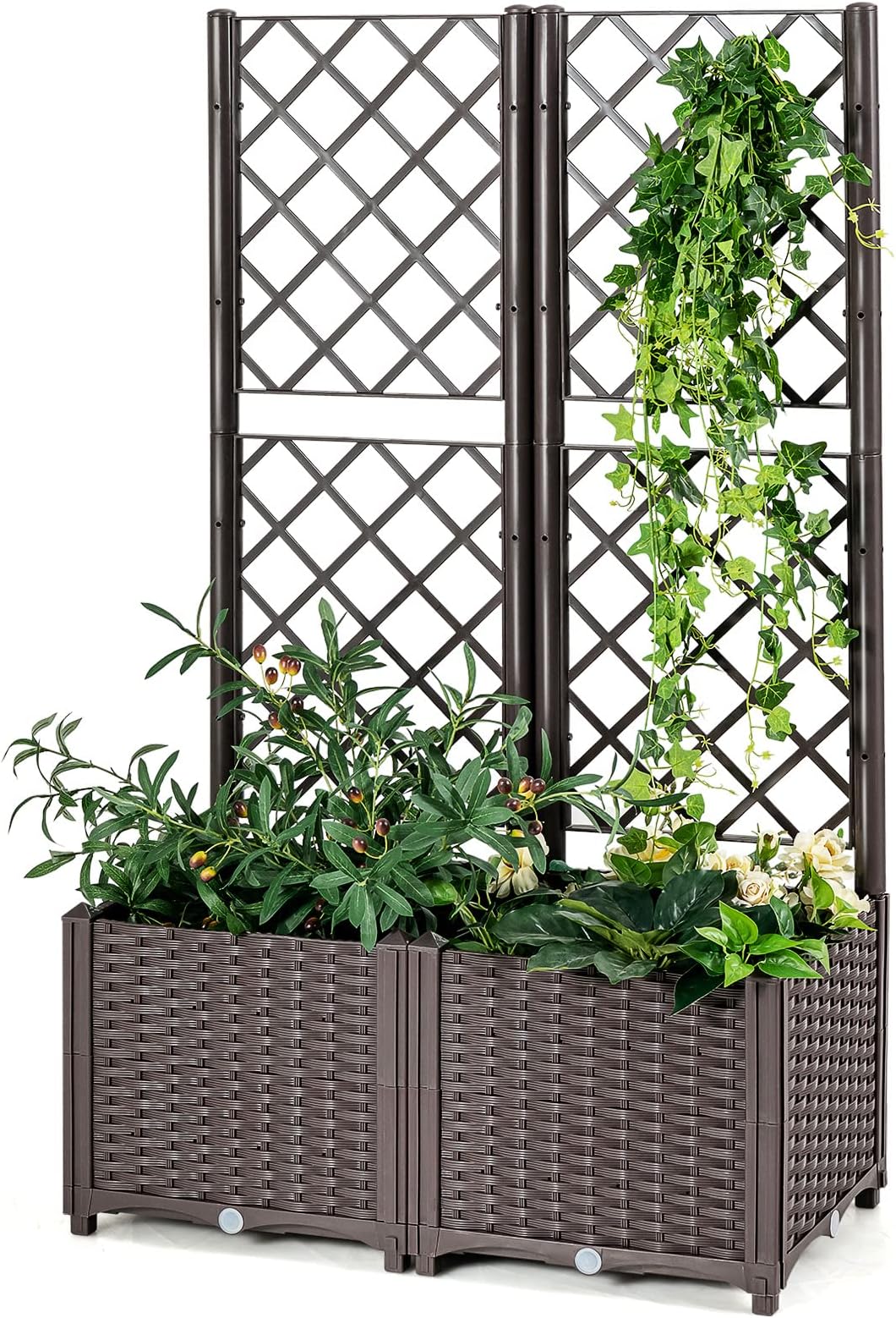 Amazon.com : Rectangular Planter Box Color: White : Planter Boxes With ...