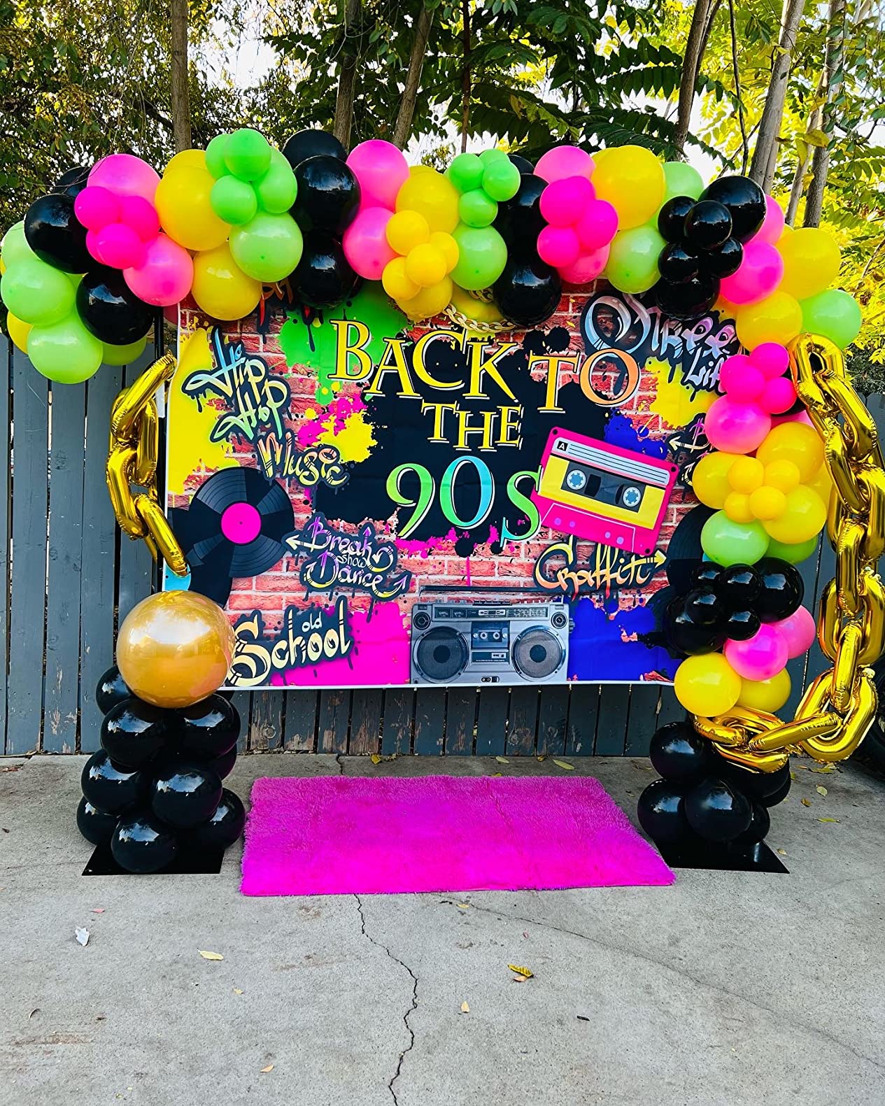 Amazon.com : sunsfun BackdropsOnline 90’s Backdrop Hip Hop Back to The ...