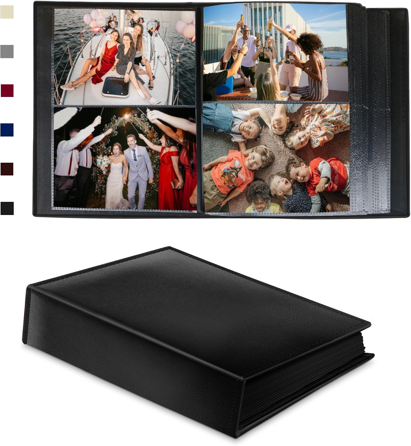 Rdylymx Photo Album 6x4 200 Pockets Photos, Leather Cover Photo Album ...