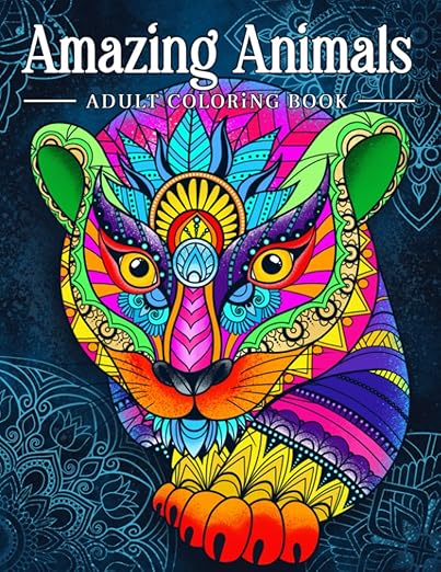 Amazing Animals: Adult Coloring Book, Stress Relieving Mandala Animal Designs : Kim, Coloring ...