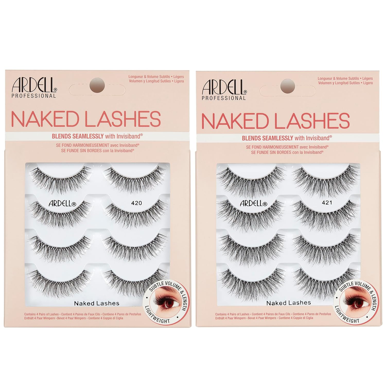 Amazon.com: Ardell Naked Strip Lashes 420, 4 pairs and Ardell Naked Strip Lashes 421, 4 pairs ...
