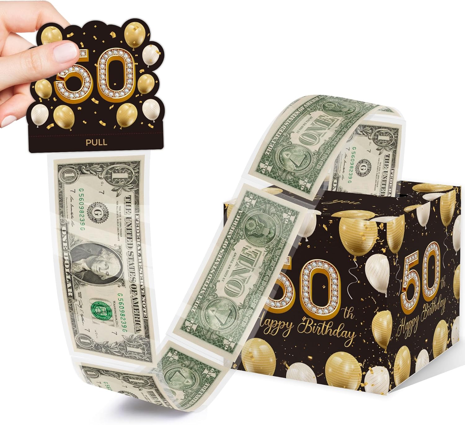 Amazon.com : 50th Birthday Surprise Gift Box, Happy Birthday Money Gift ...